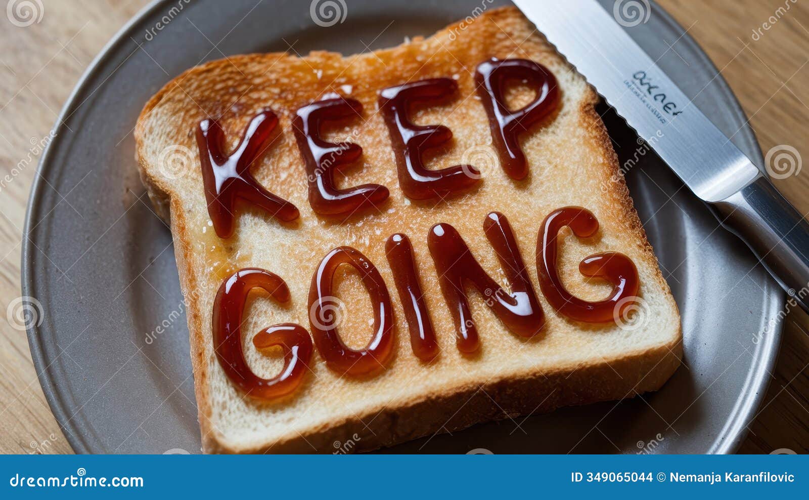 Toast with "KEEP GOING" Written in Cursive, Motivational Breakfast Item ...