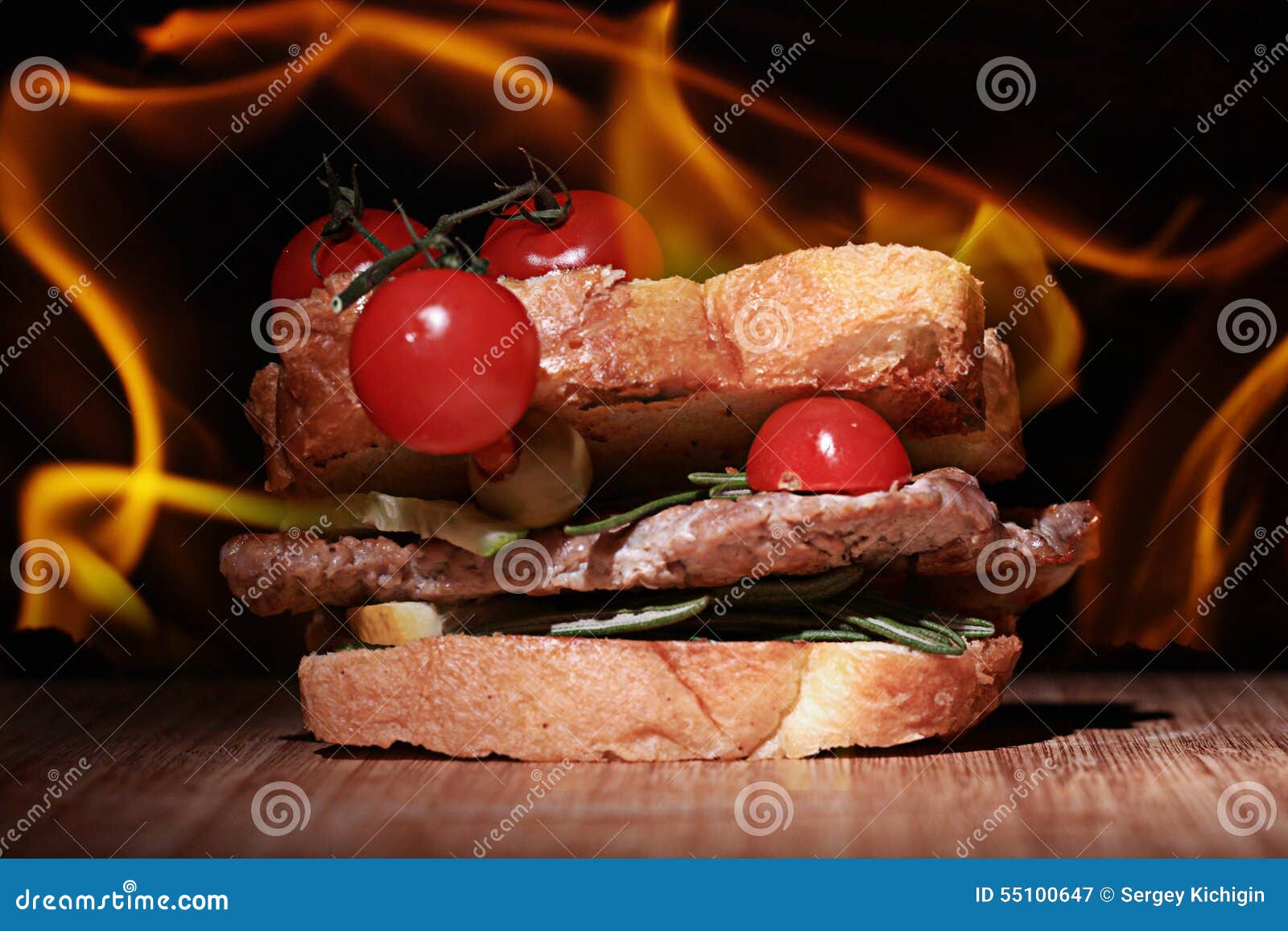 Toast with meat stock image. Image of black, beef, dinner - 55100647