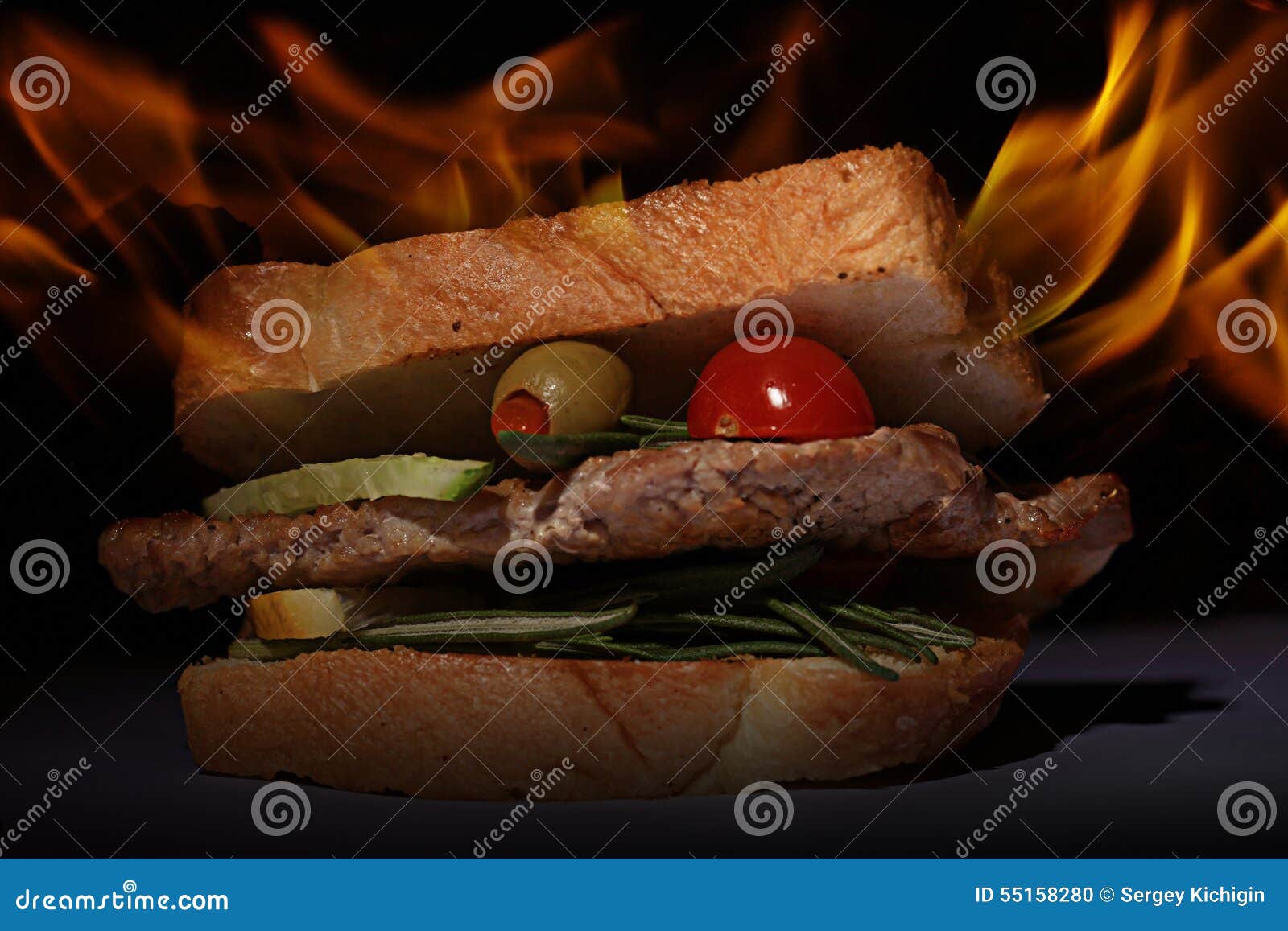 Toast with meat stock photo. Image of burgers, cheeseburger - 55158280