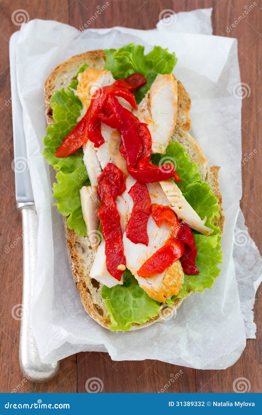 Toast with meat, lettuce stock photo. Image of cooked - 31389332