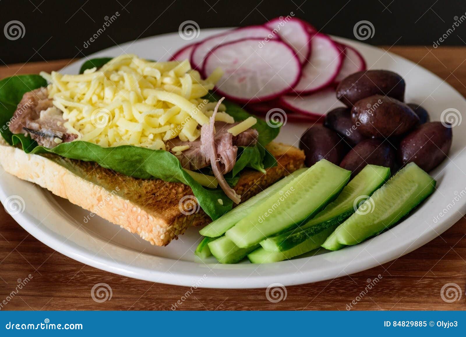 Toast with Meat and Vegetables Stock Image - Image of pork, beef: 84829885