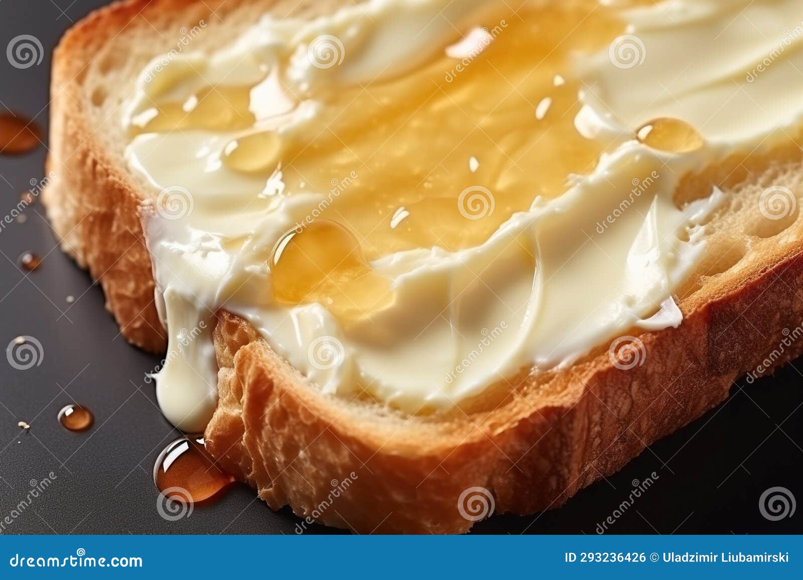 Toast with Melted Butter and a Drizzle of Honey Stock Illustration ...