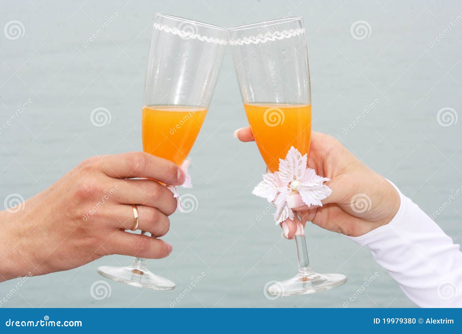 Toast of a Newly-married Couple Stock Photo - Image of holding, holiday ...