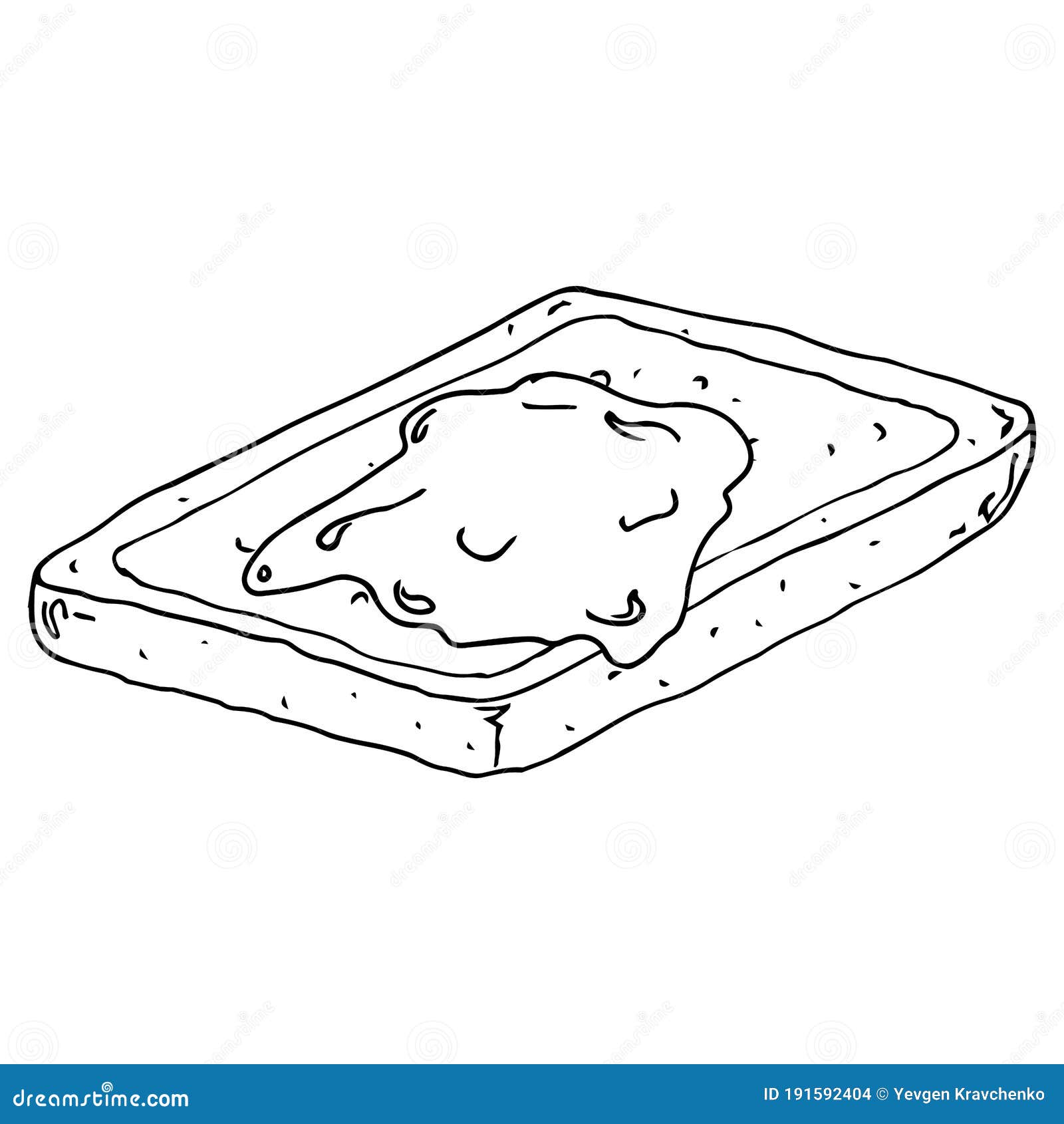 Toast with a Piece of Butter Icon. Vector of a Piece of Butter on Toast ...