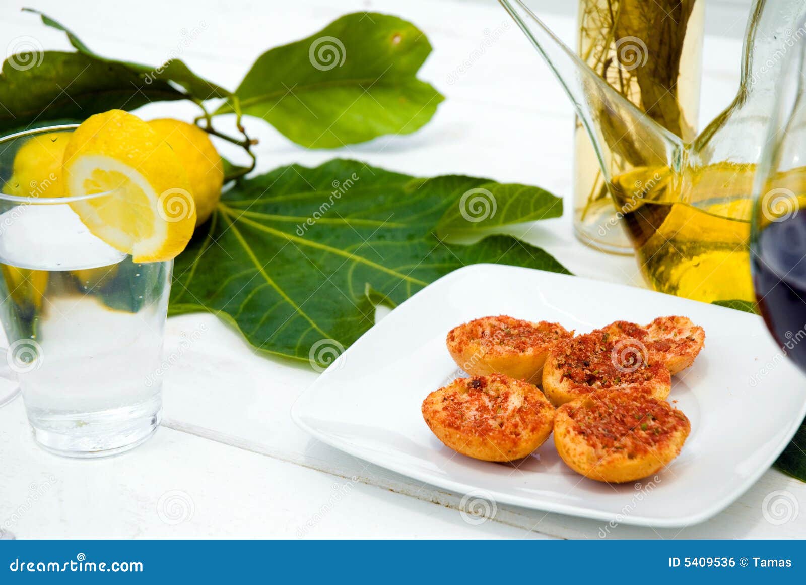Toast on Plate Glass of Water Stock Photo - Image of composition, water ...