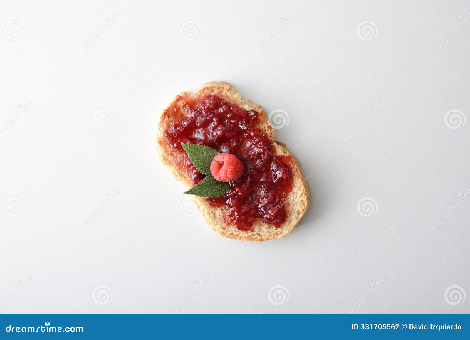 Toast with Raspberry Jam on a White Background Stock Photo - Image of ...