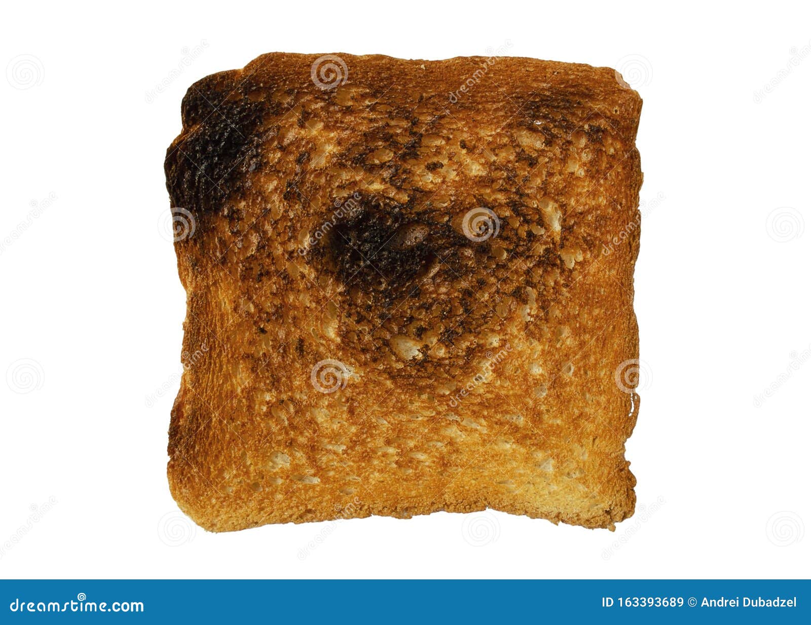 Toast Slice Isolated on White. Close-up of Toast, Top View. Toast ...