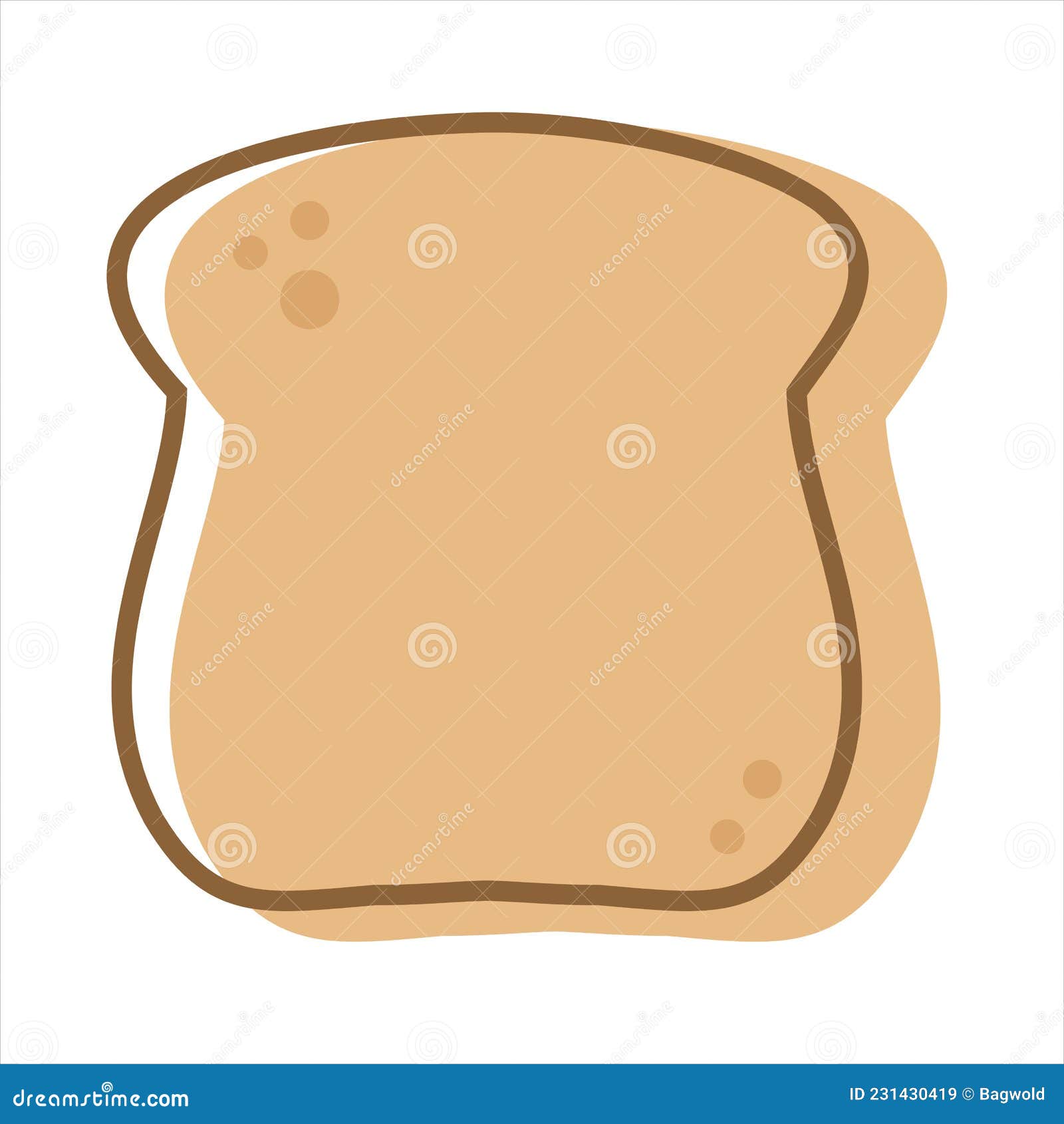 Toast Slice Vector Illustration on a White Background Stock Vector ...
