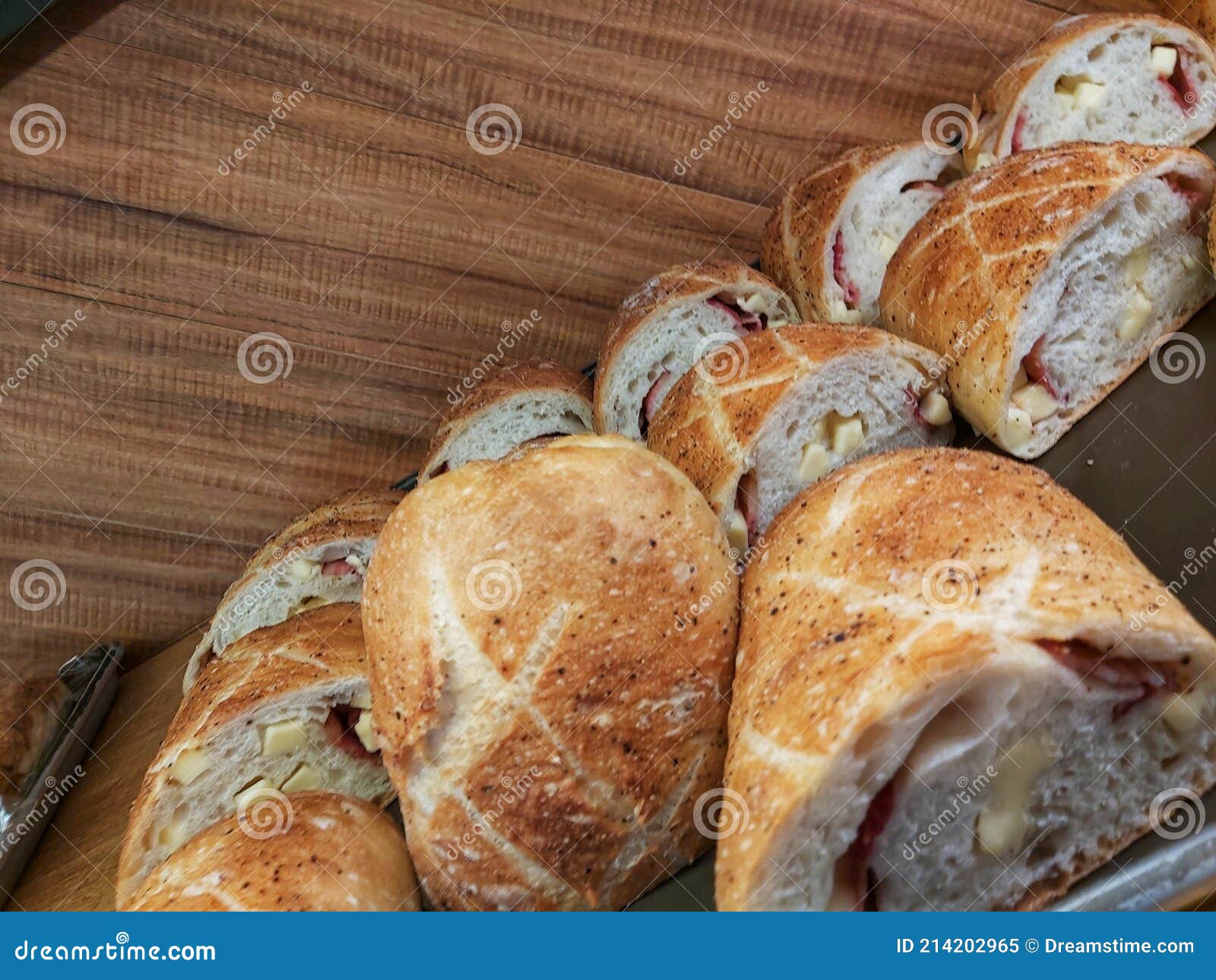 Toast Slices with Cheese and Meat Filling Stock Image - Image of slices ...