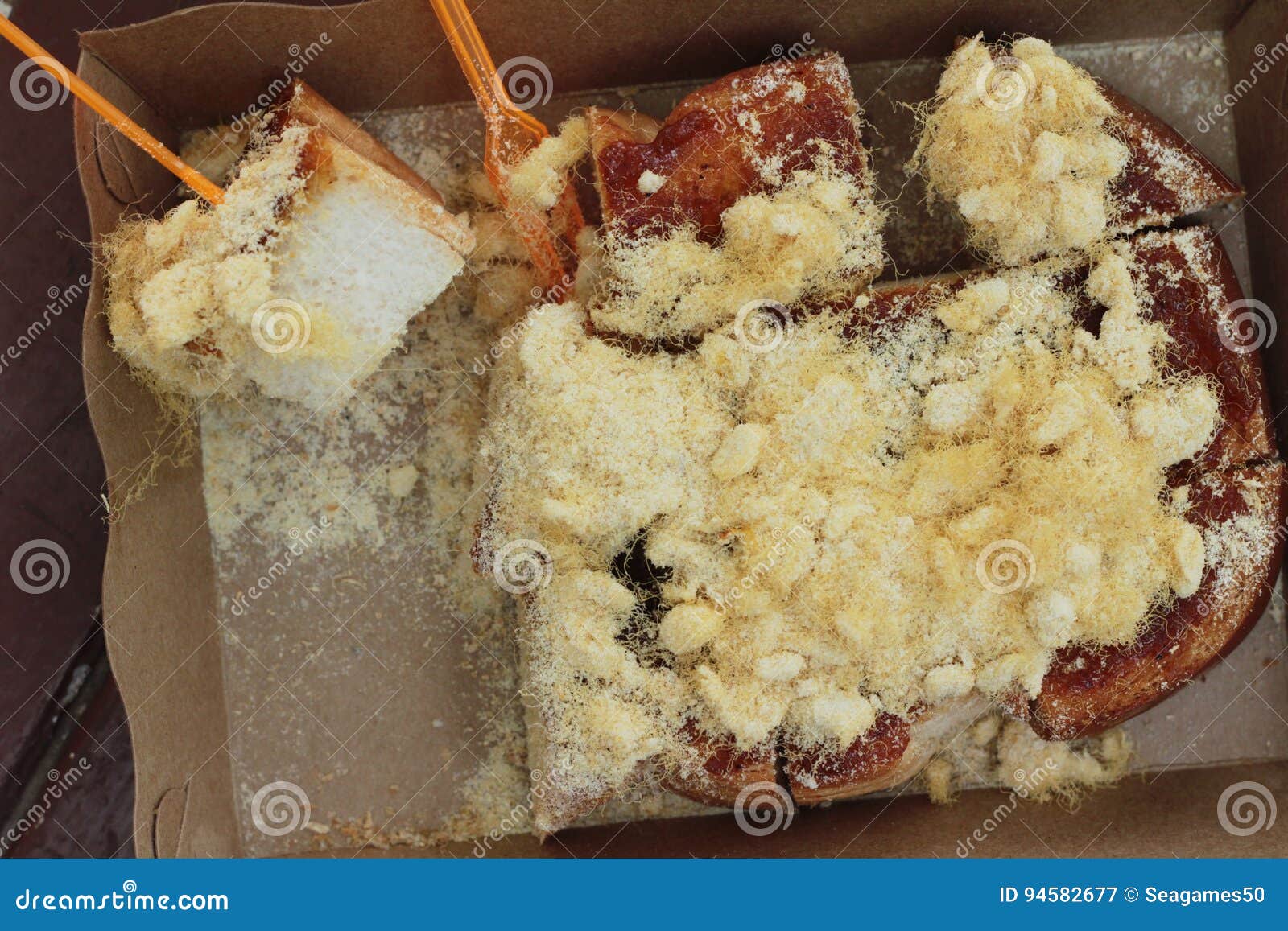 Toast Sprinkle Dry Pork and Chilli Paste. Stock Image - Image of ...