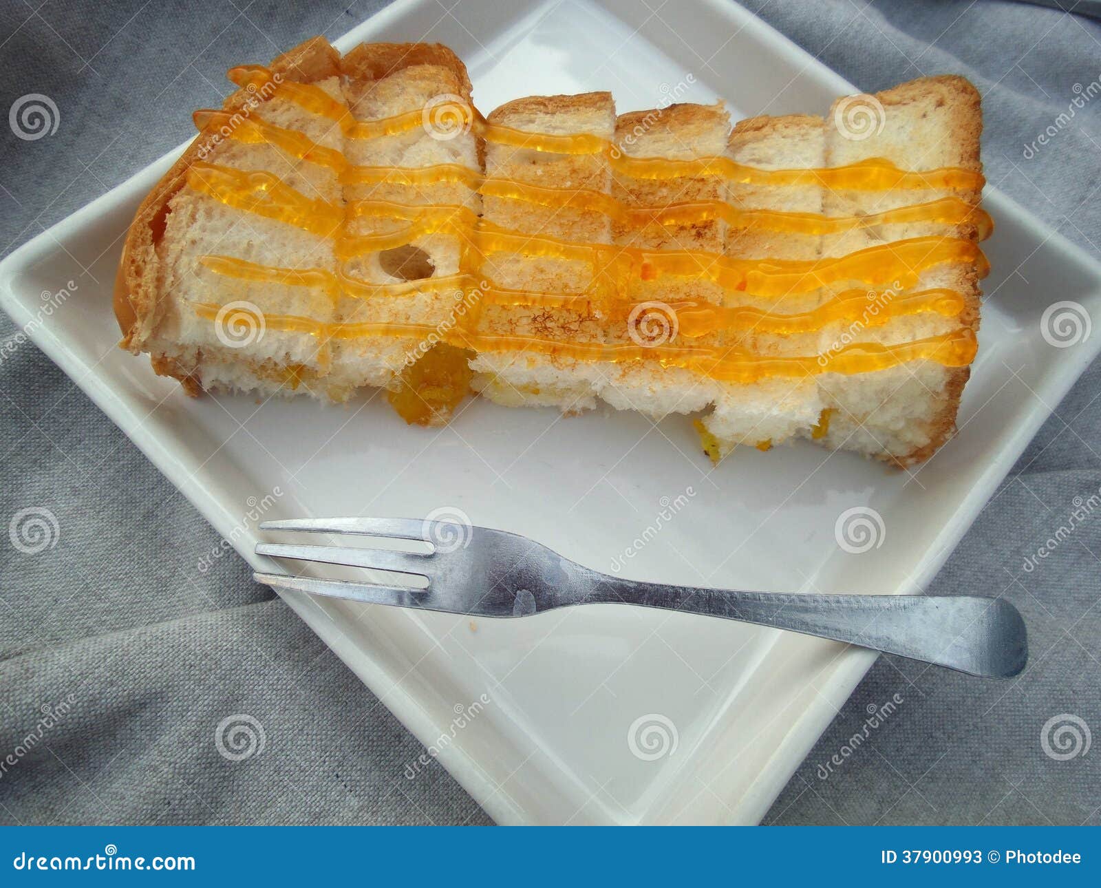 Toast Topped with Orange Marmalade Stock Image - Image of orange ...