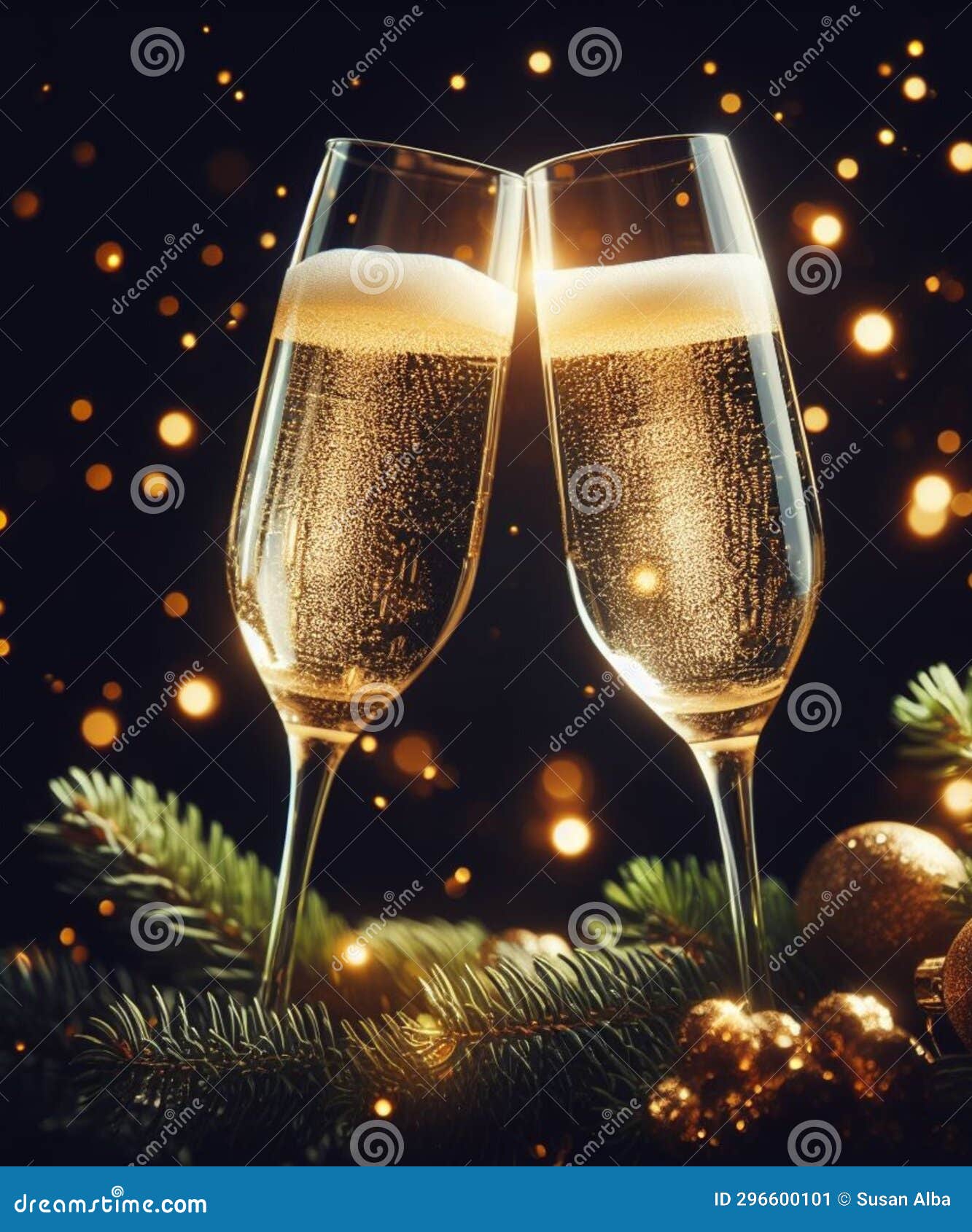 We Toast with Two Glasses of Champagne. Stock Illustration ...