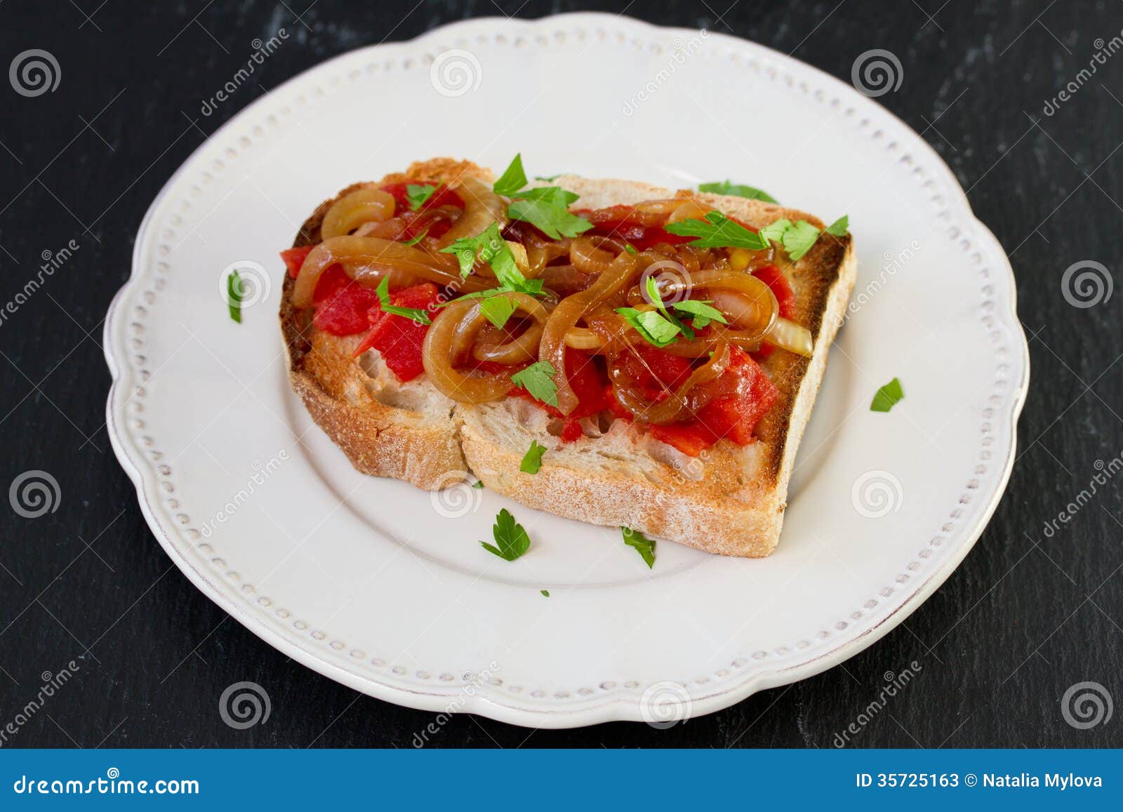 Toast with vegetables stock image. Image of vegetable - 35725163