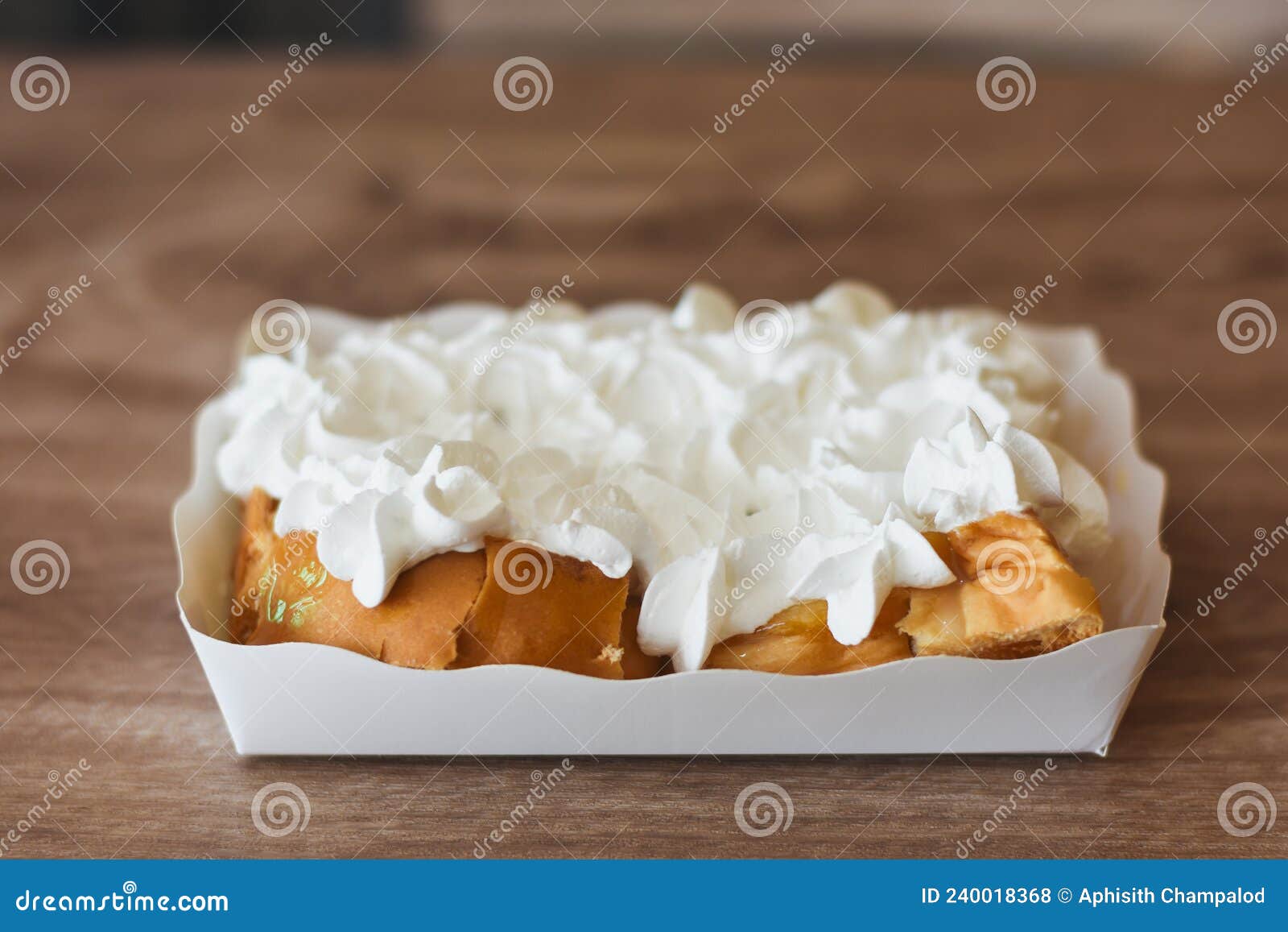 Toast with Whipped Cream on the Table Stock Photo - Image of decoration ...