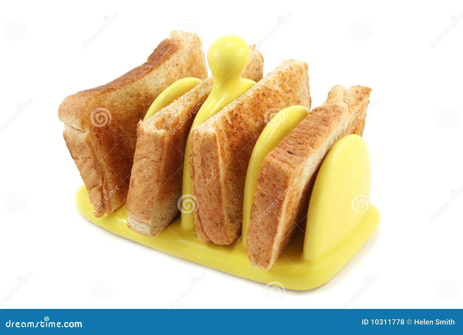 Toast in Yellow Ceramic Toast Rack Stock Photo - Image of basic ...