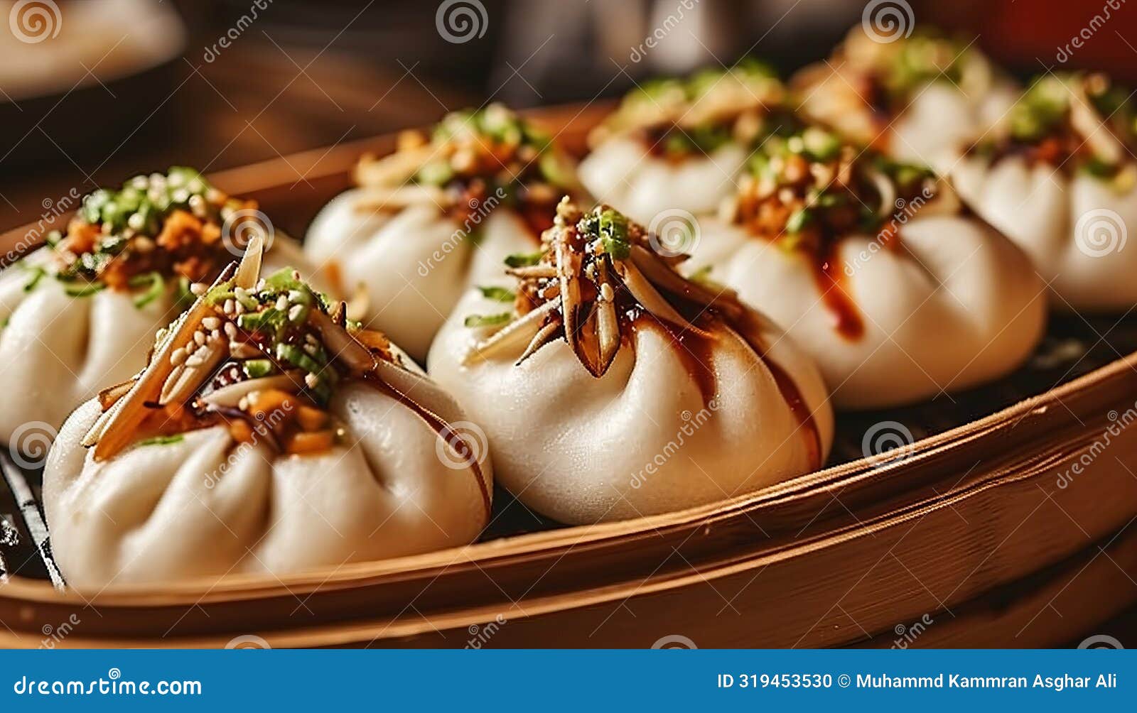Toasted Bao Buns Lined Up Stock Photo | CartoonDealer.com #319453530