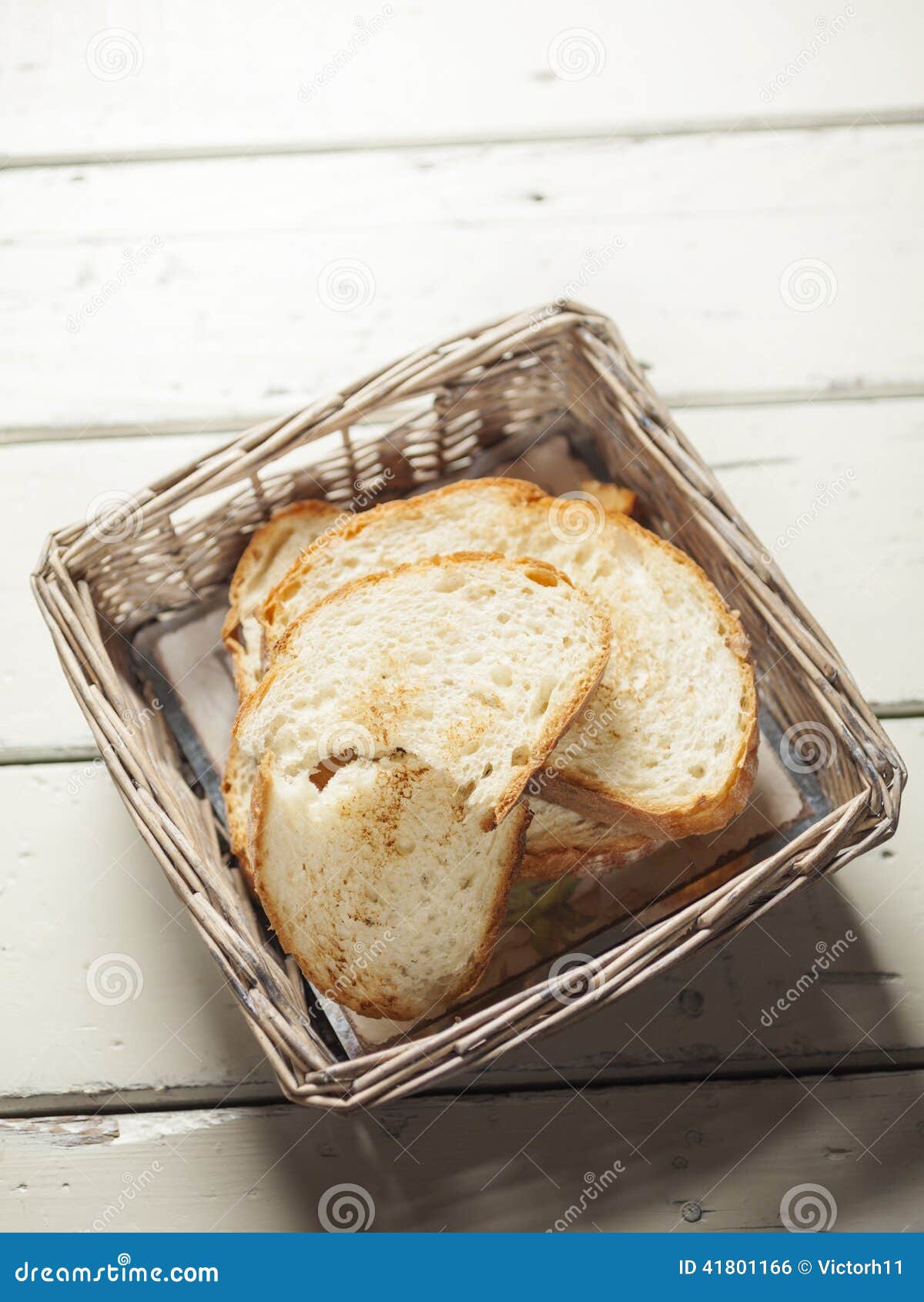 Toasted bread in a basket stock photo. Image of food - 41801166