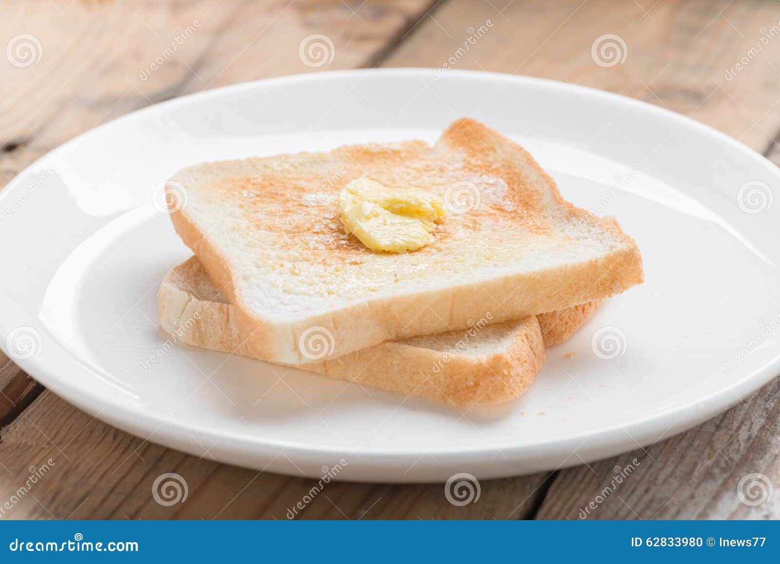 Toasted bread with butter. stock photo. Image of carbohydrates - 62833980