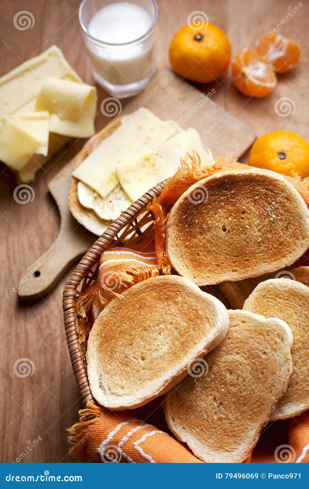 Toasted Bread with Cheese for Breakfast Stock Image - Image of ...