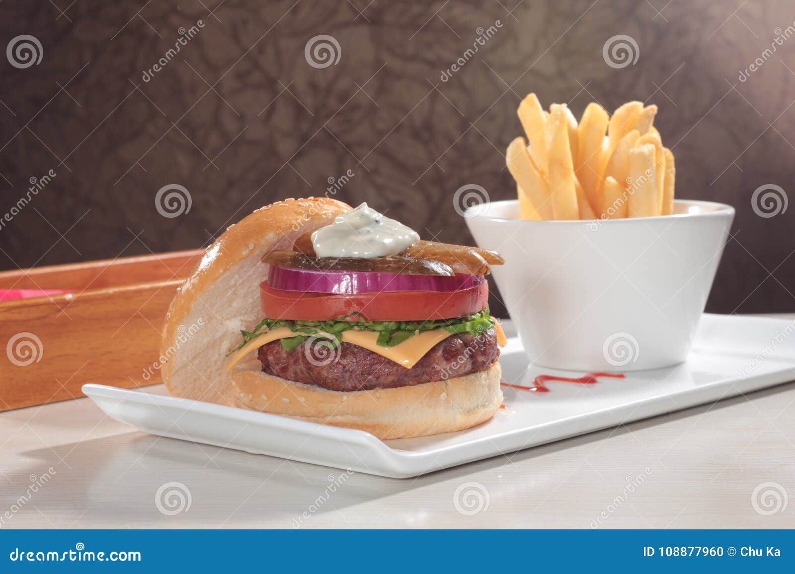 A tasty ham burger cuisine stock photo. Image of lunch - 108877960