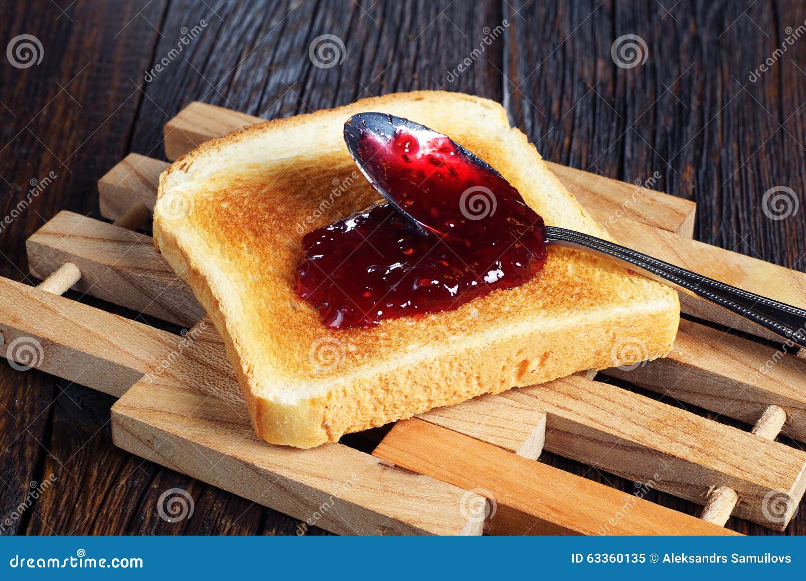 Toasted bread with jam stock image. Image of jelly, sliced - 63360135