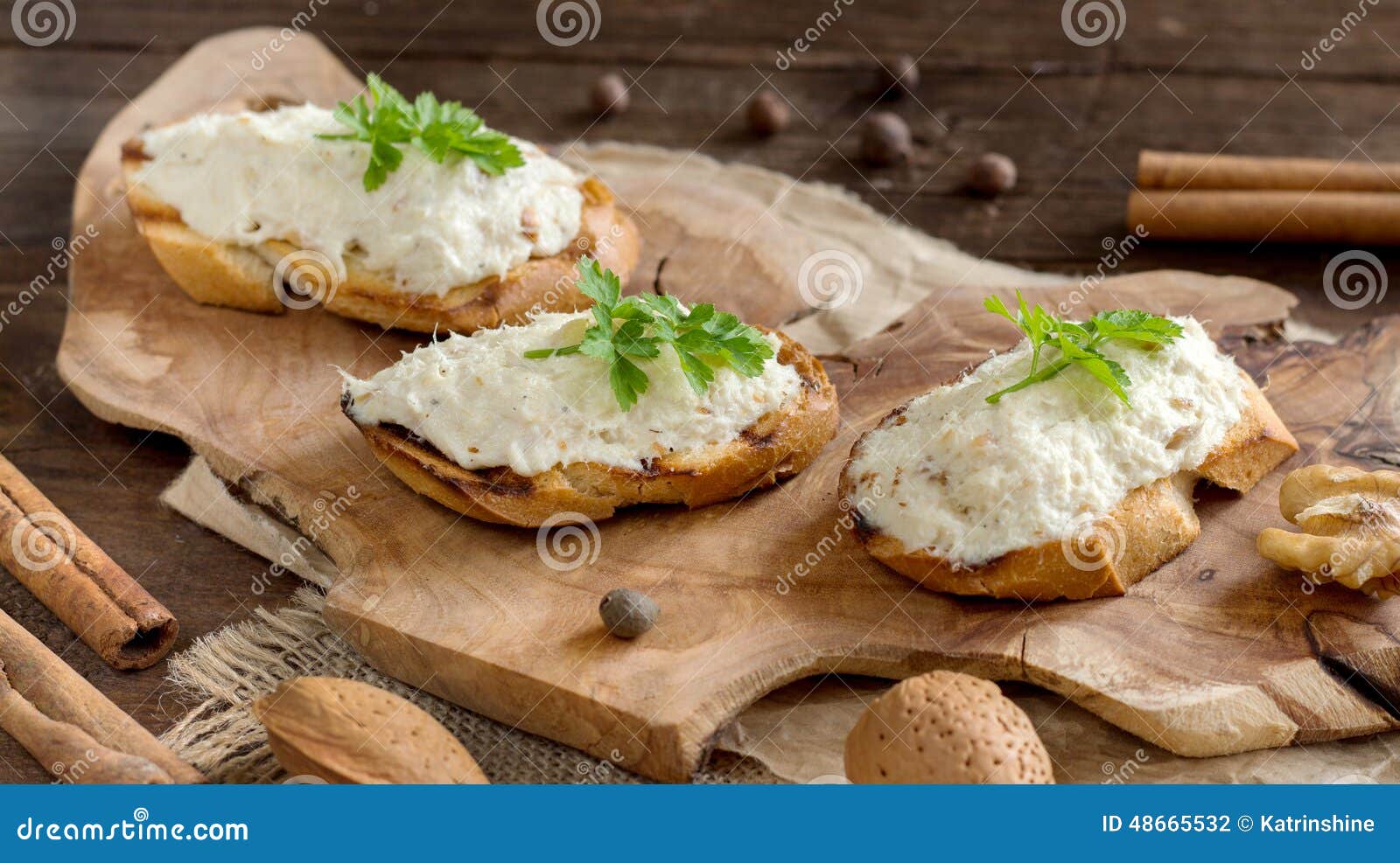 Toasted Bread with a Salted Codfish Mousse Stock Photo - Image of mouse ...