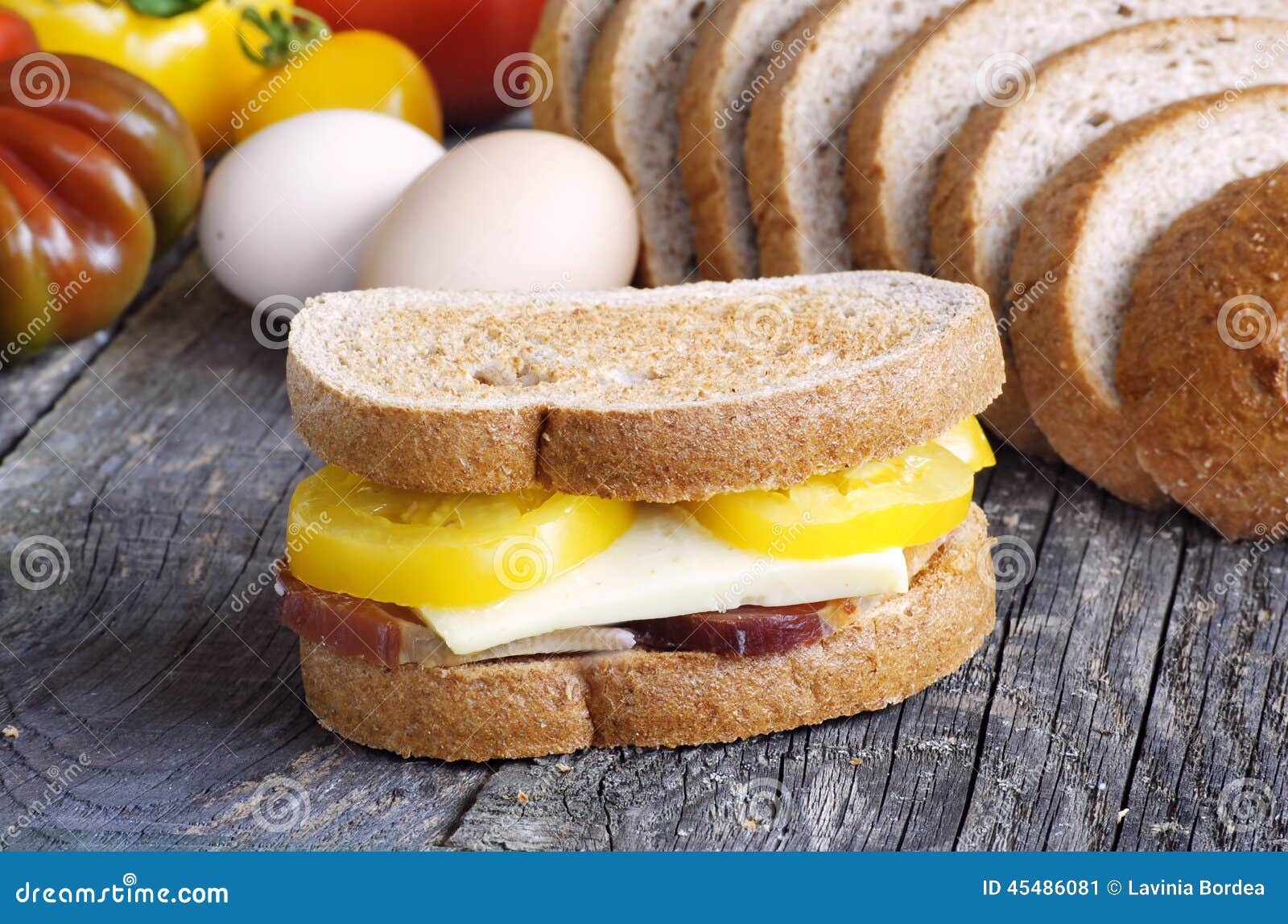 Toasted Bread in a Sandwich Stock Image - Image of prepared, board ...
