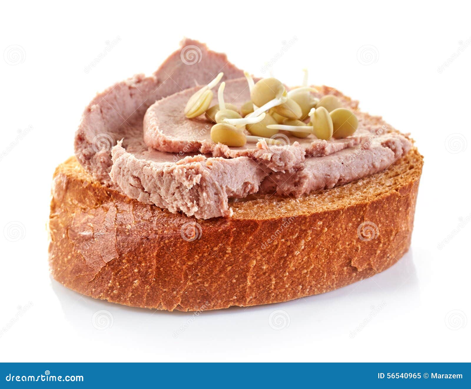 Toasted Bread Slice with Meat Pate Stock Image - Image of delicious ...