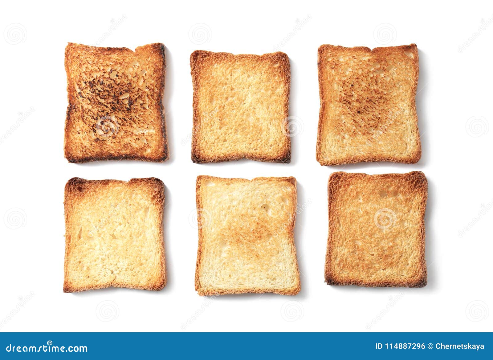 Toasted Bread on White Background Stock Photo - Image of healthy ...
