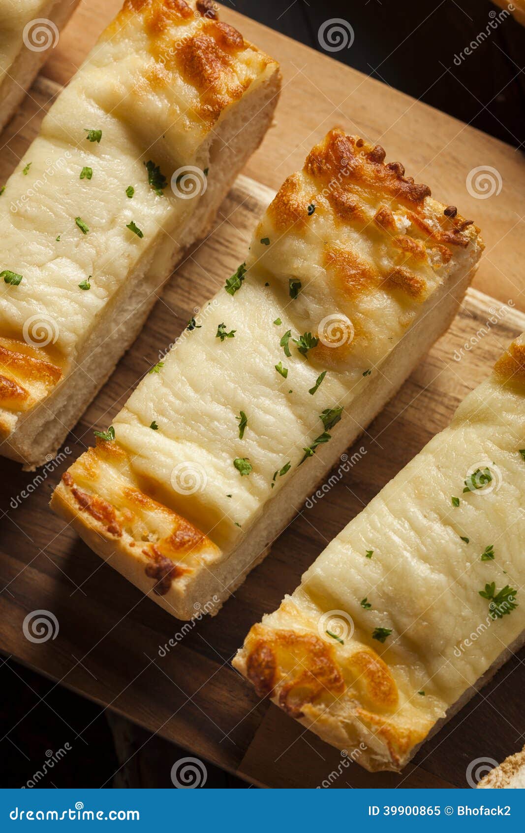 Toasted Cheese and Garlic Bread Stock Image - Image of parsley, warm ...