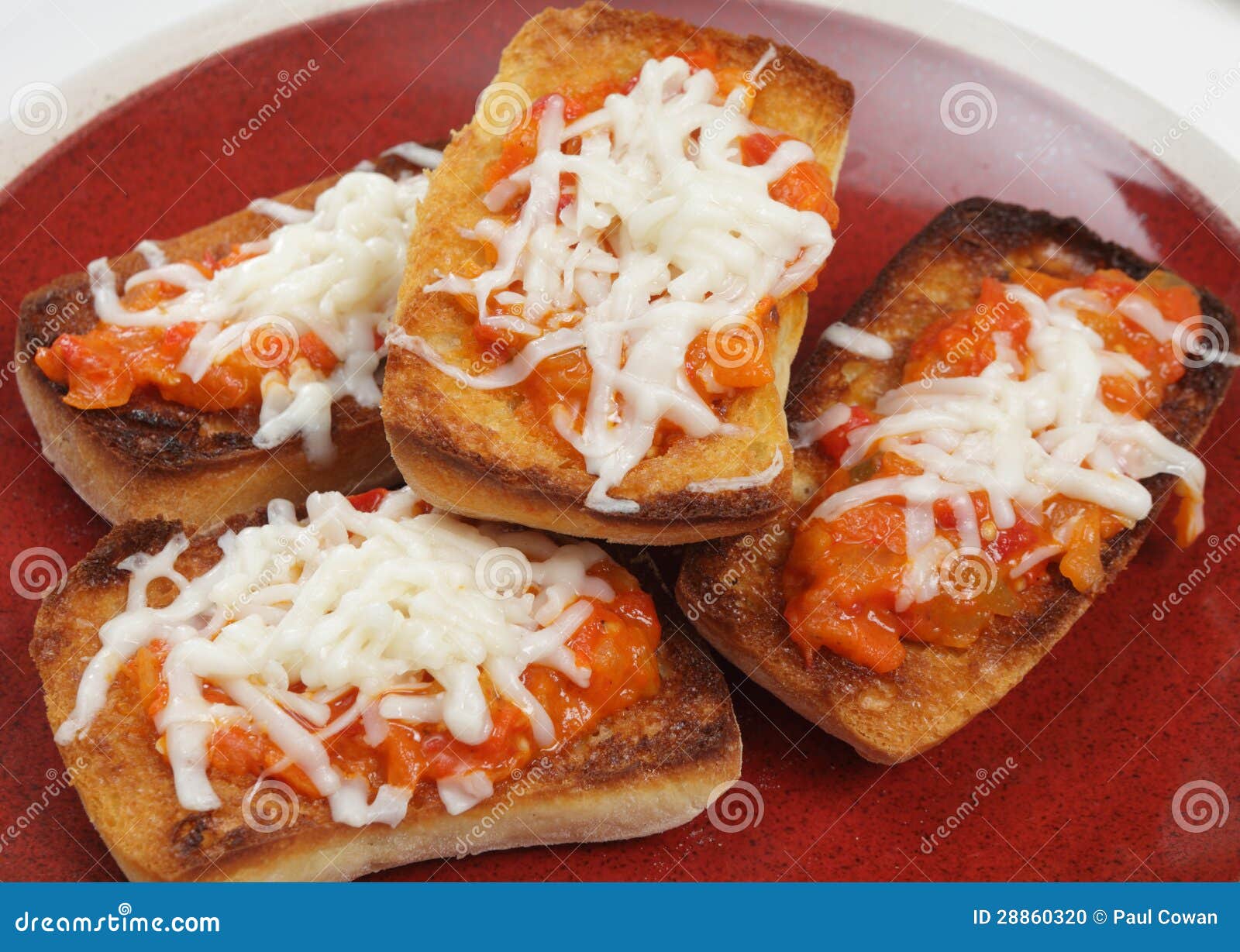 Toasted Ciabatta with Topping Stock Photo - Image of food, cheese: 28860320