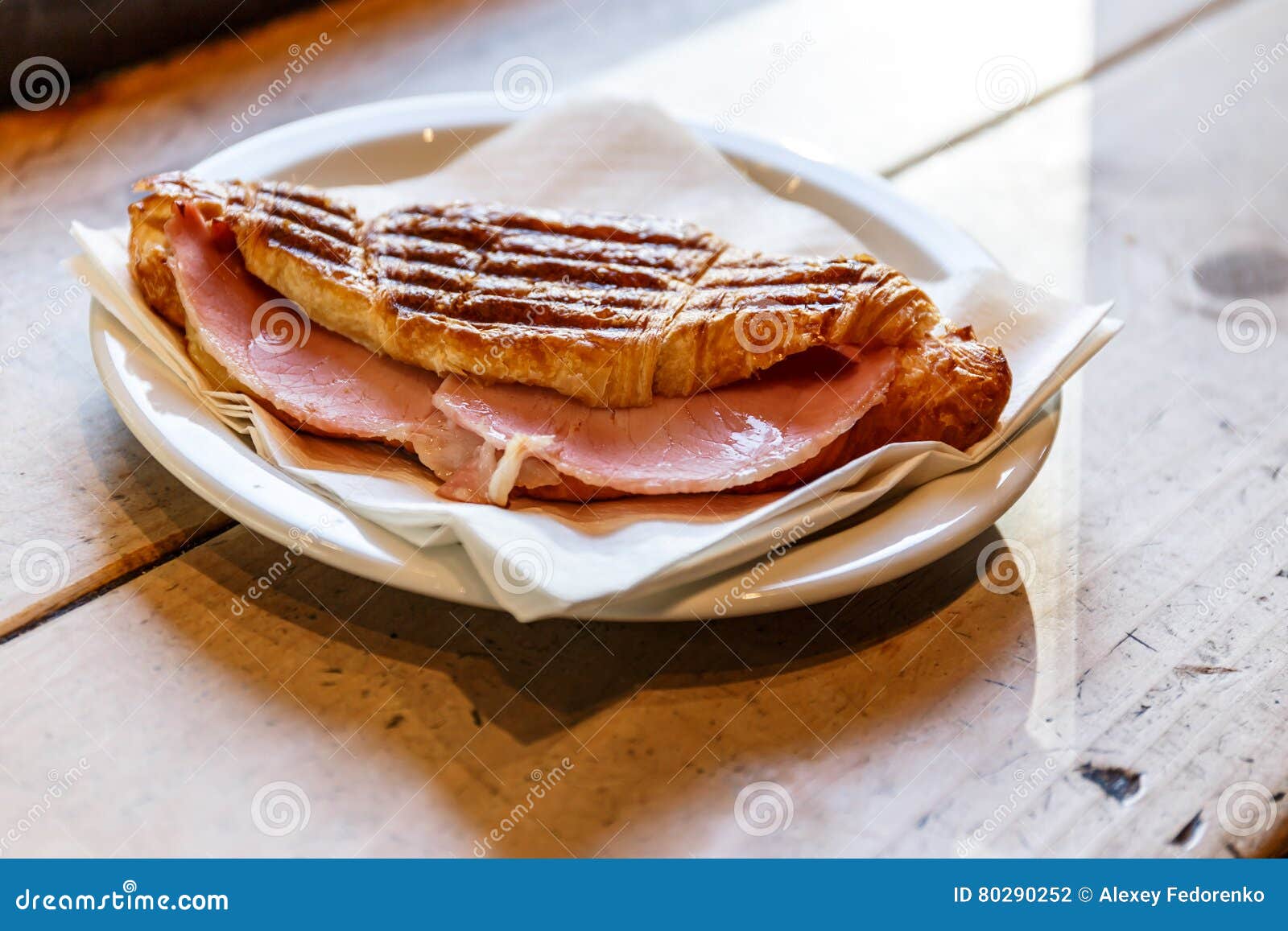 Toasted croissant in cafe stock photo. Image of delicious - 80290252