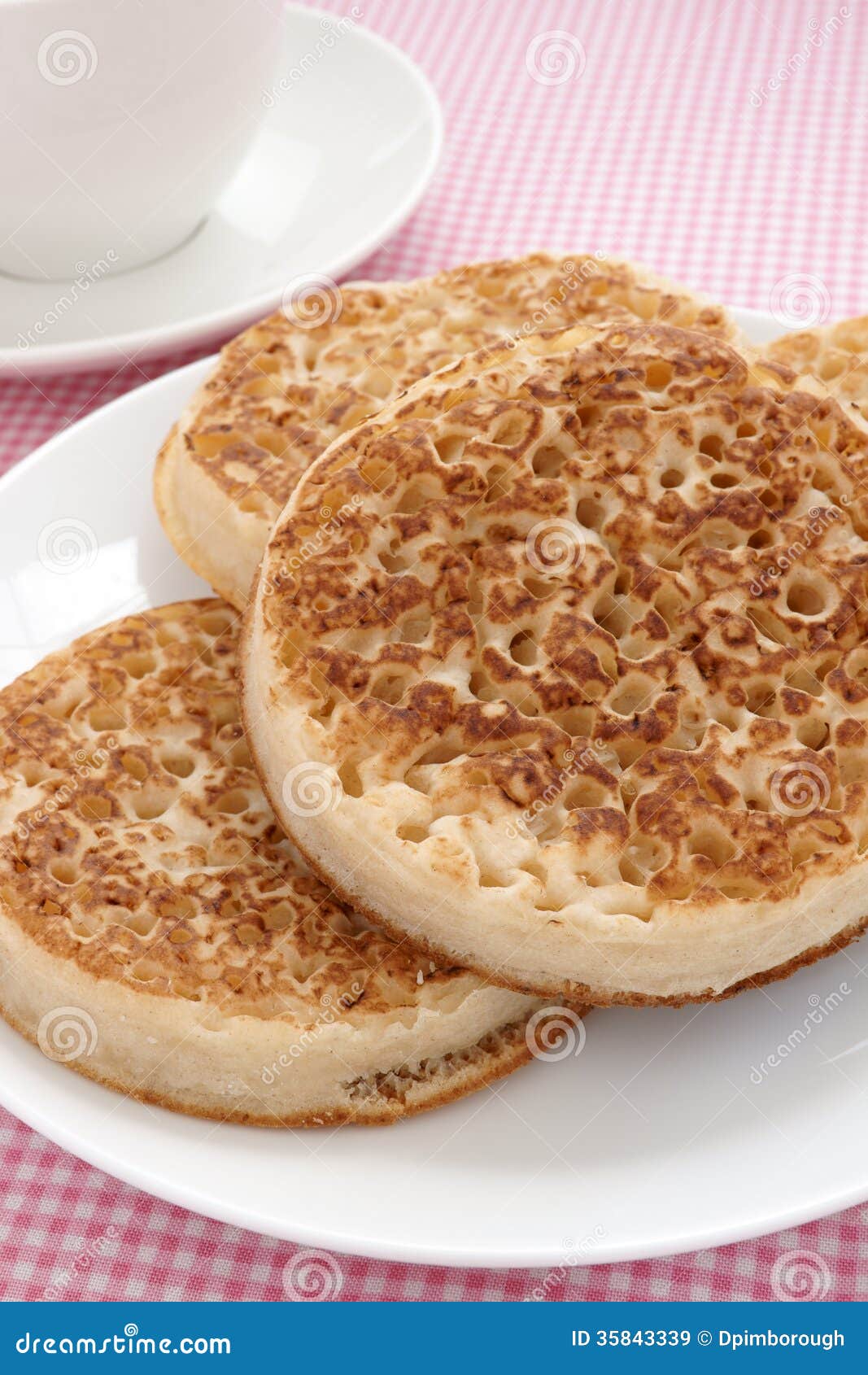 Toasted crumpets stock image. Image of plate, bread, british - 35843339
