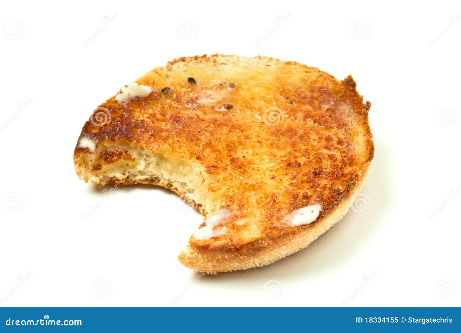 Toasted Muffin stock image. Image of white, bite, isolated - 18334155