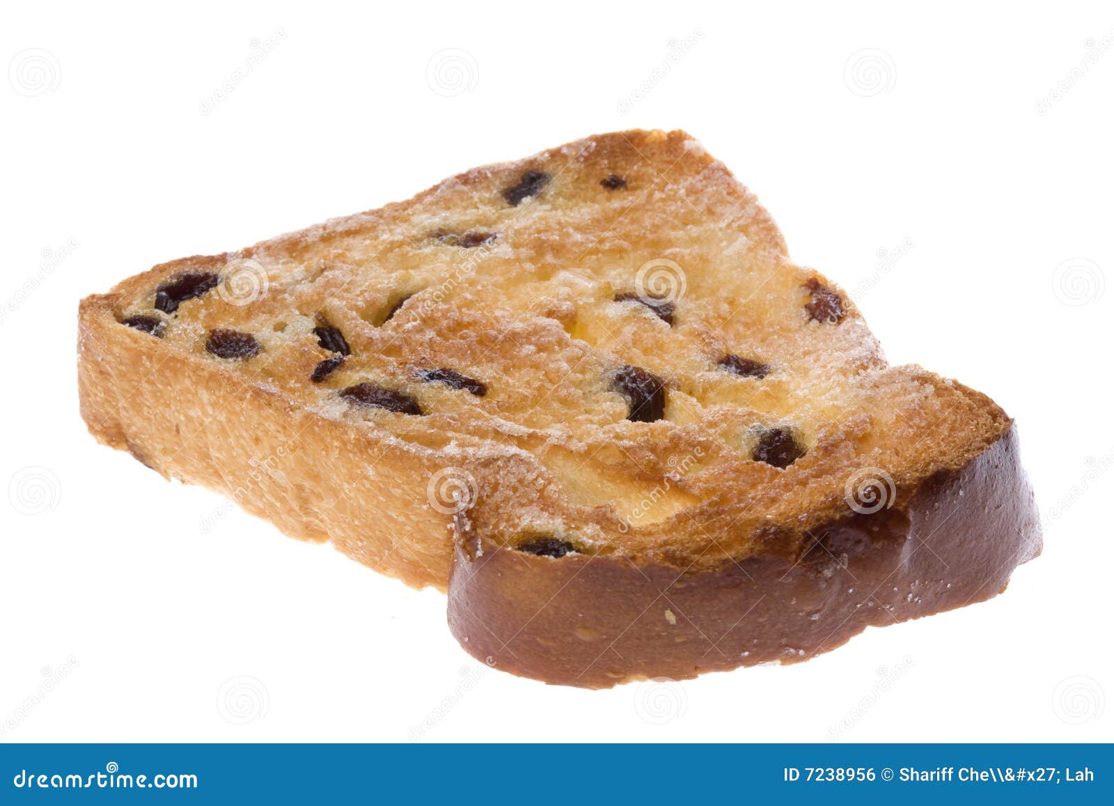 Toasted Raisin Bread Slice Isolated Stock Photo - Image of breakfast ...