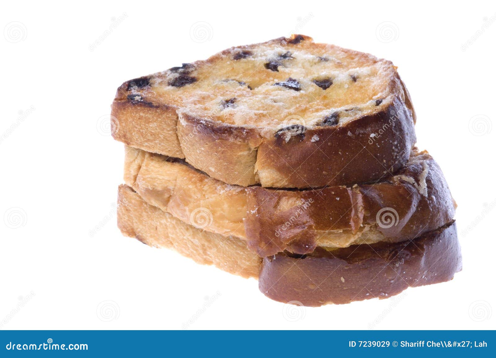 Toasted Raisin Bread Slices Isolated Stock Image - Image of snack ...