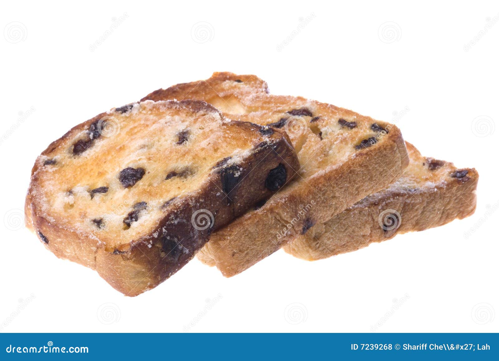 Toasted Raisin Bread Slices Isolated Stock Photo - Image of bread ...