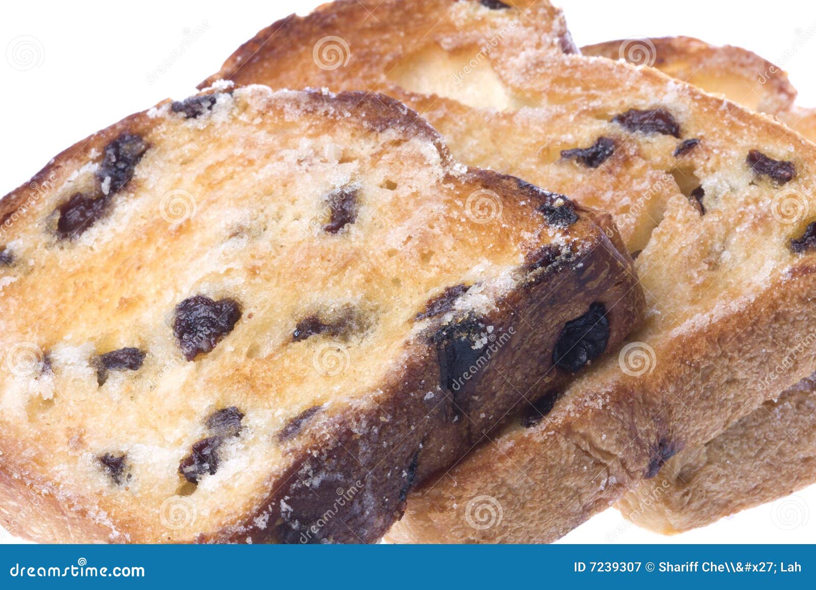 Toasted Raisin Bread Slices Isolated Stock Image - Image of bake, bread ...