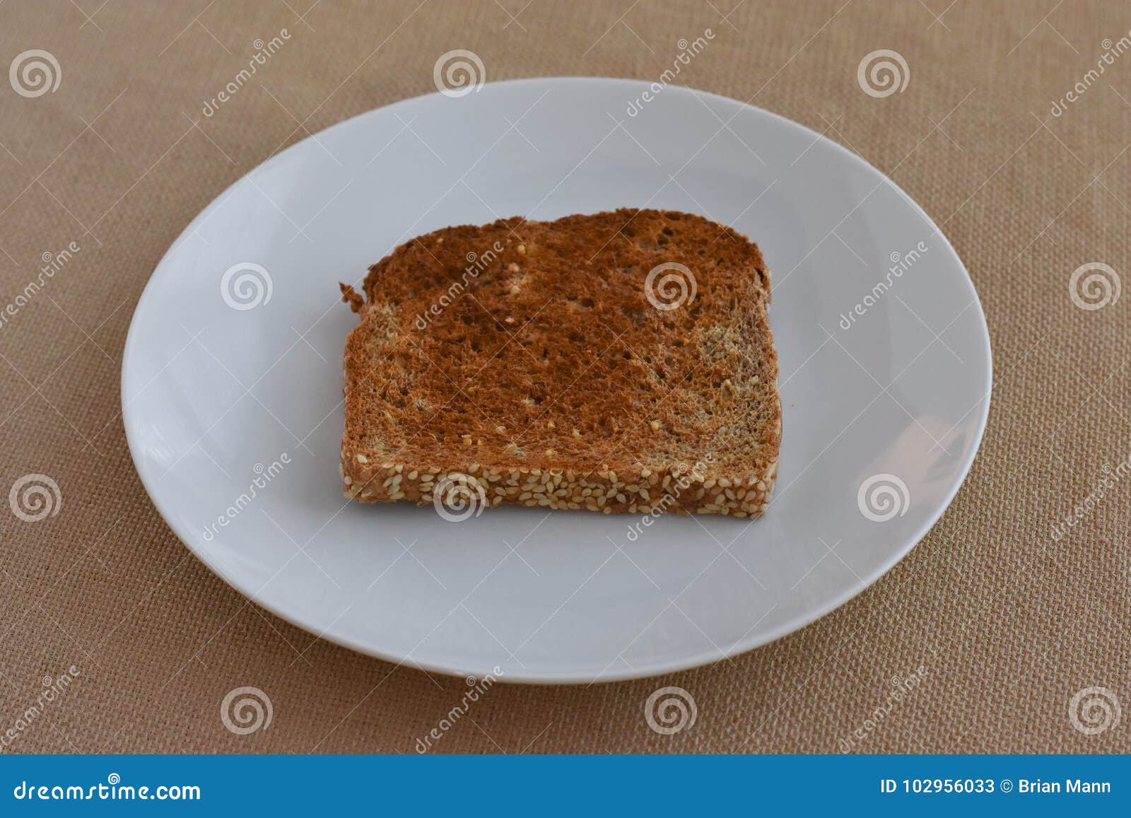 Toasted Sesame Seed Bread Slice or Sprouted Grain Bread Stock Image ...