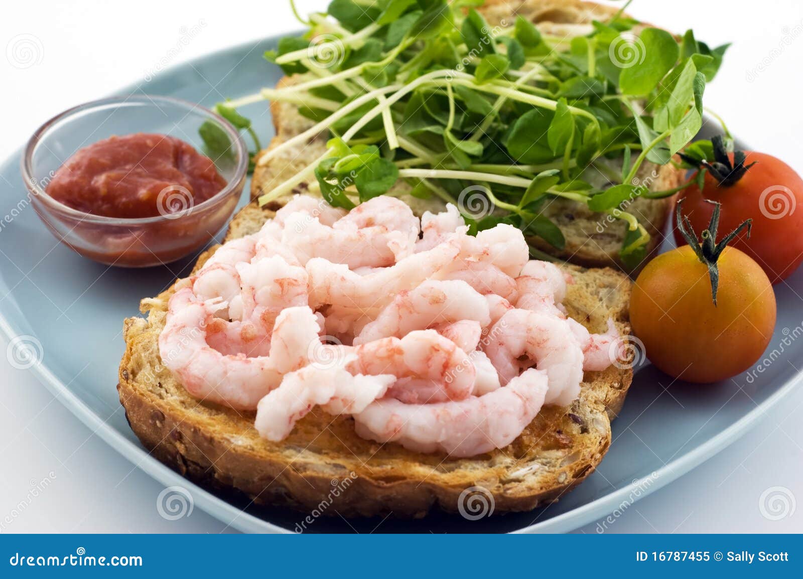 Toasted shrimp sandwich stock image. Image of nutrition - 16787455