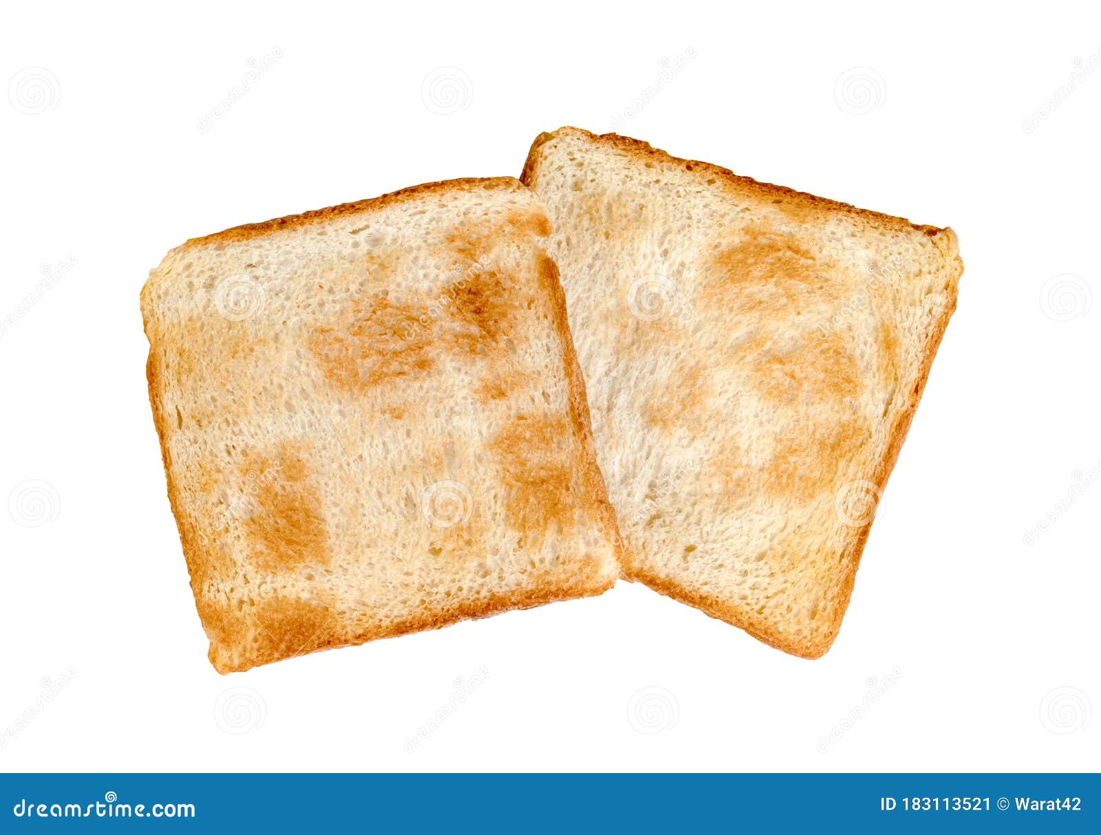 Toasted Slice Bread Isolated on White Background Stock Image - Image of ...