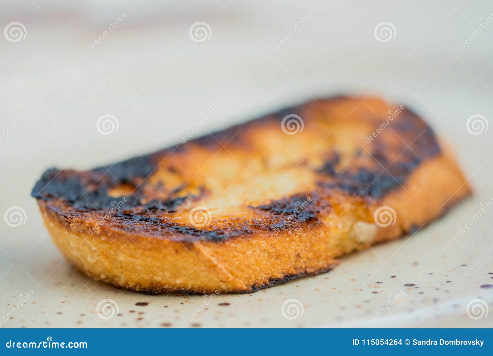 Toasted Slice of White Bread from the Grill Stock Photo - Image of ...