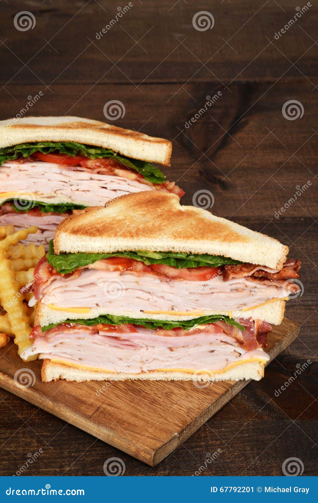 Toasted Turkey Club Sandwich Stock Image - Image of healthy, nutrition ...