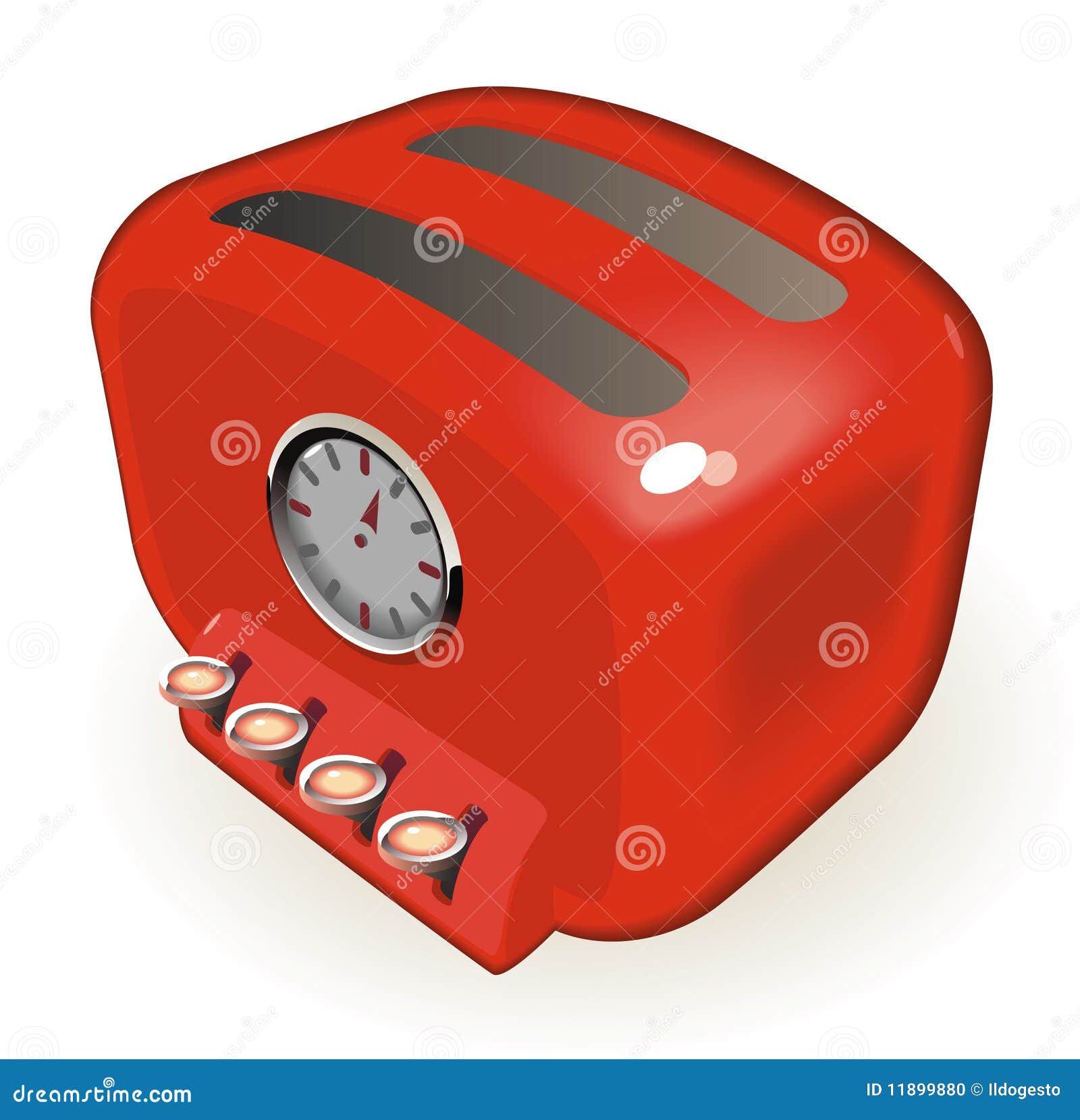 Toaster stock vector. Illustration of electronic, three - 11899880