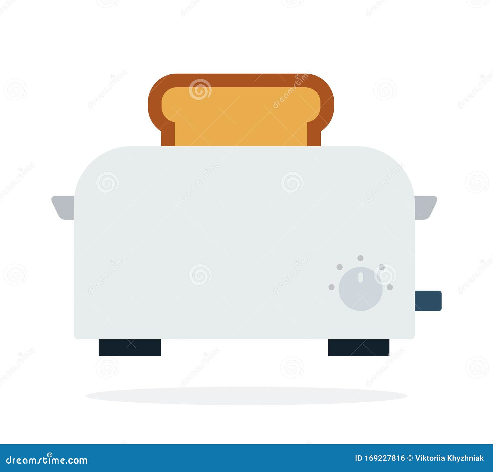 Toaster with Bread Vector Flat Isolated Stock Vector - Illustration of ...