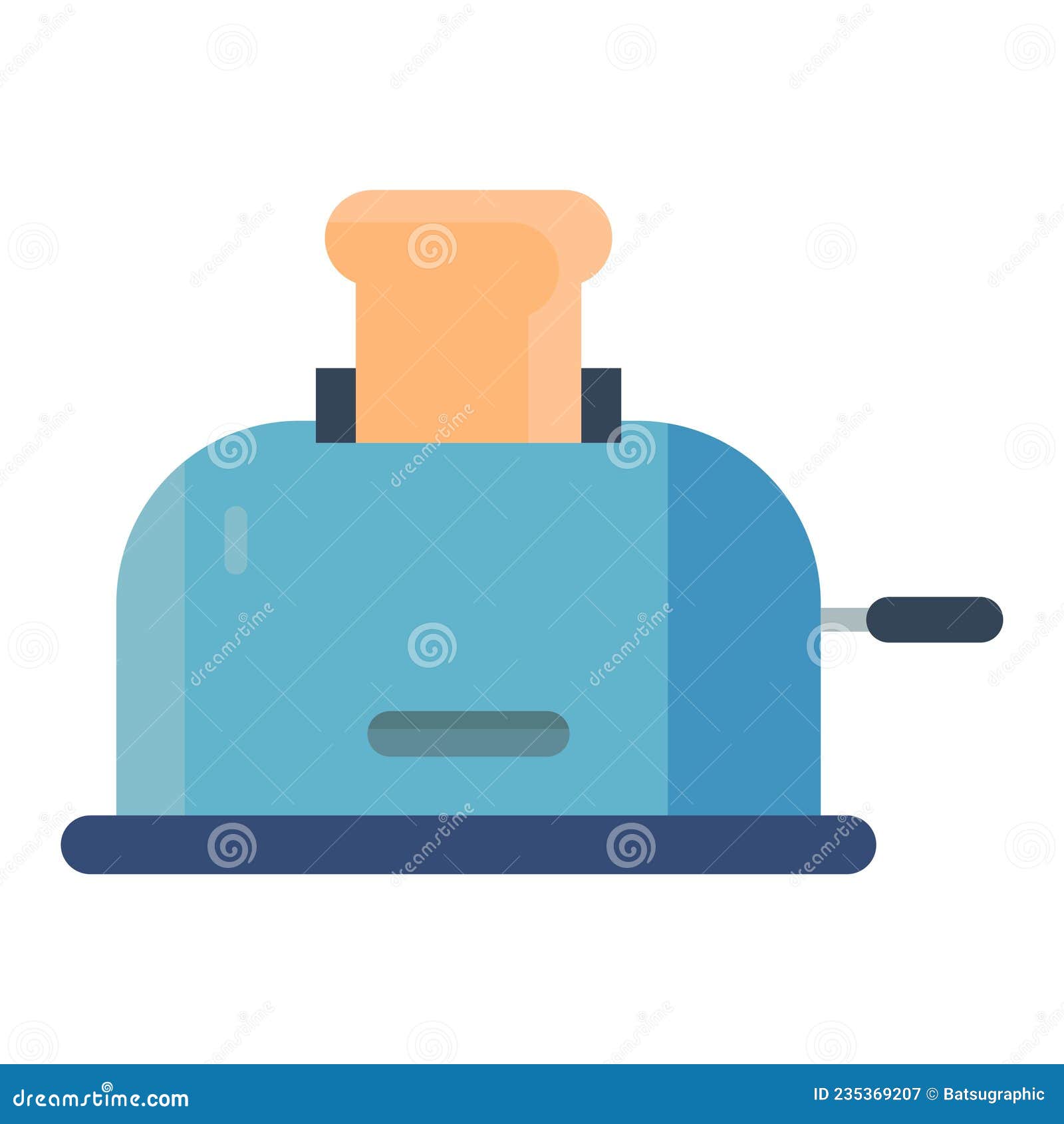 Toaster Flat Clipart Vector Illustration Stock Vector - Illustration of ...