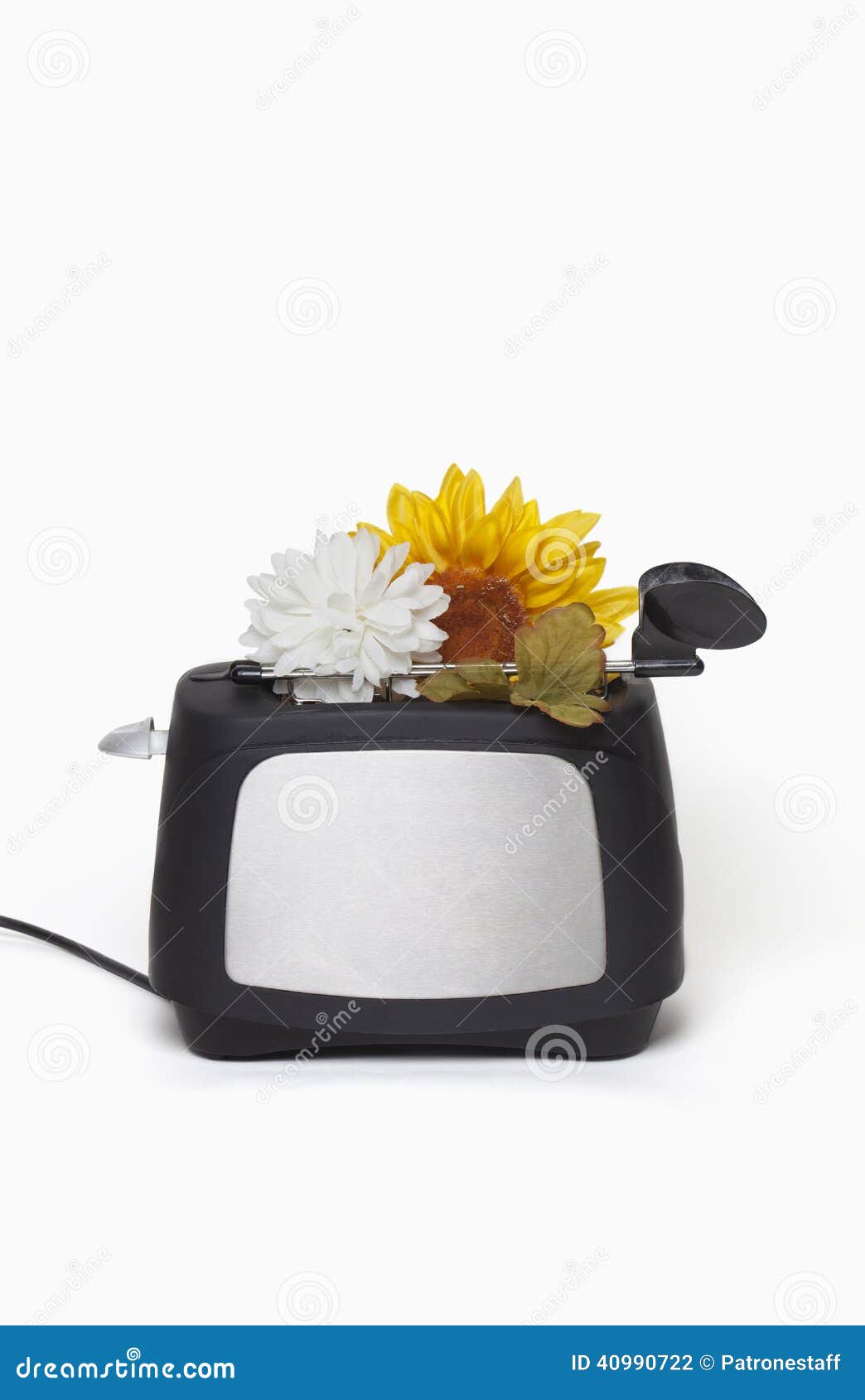 Toaster with flowers stock photo. Image of utensil, lifestyle - 40990722