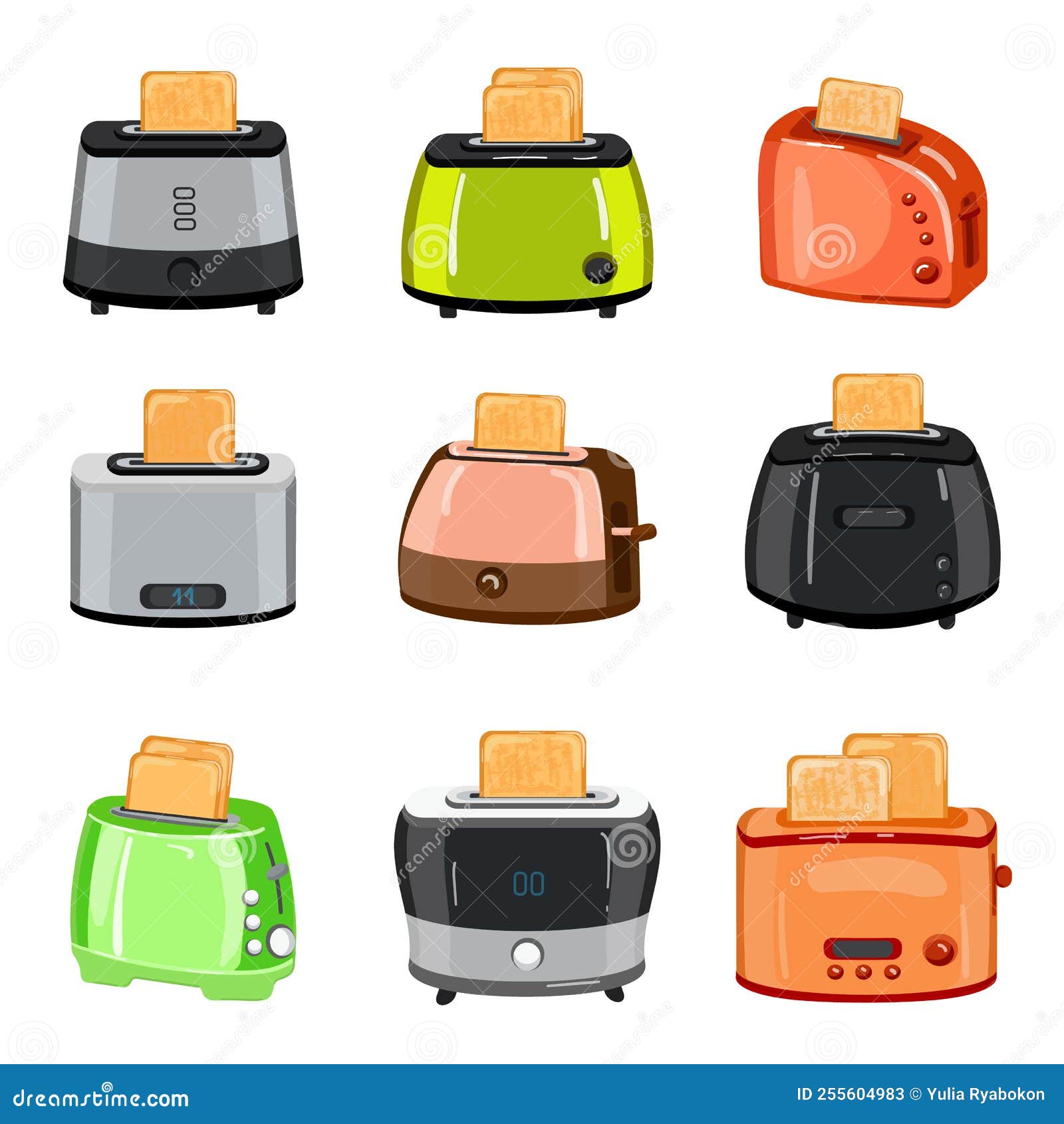Toaster Icon Cartoon Vector. Kitchen Toast Stock Vector - Illustration ...
