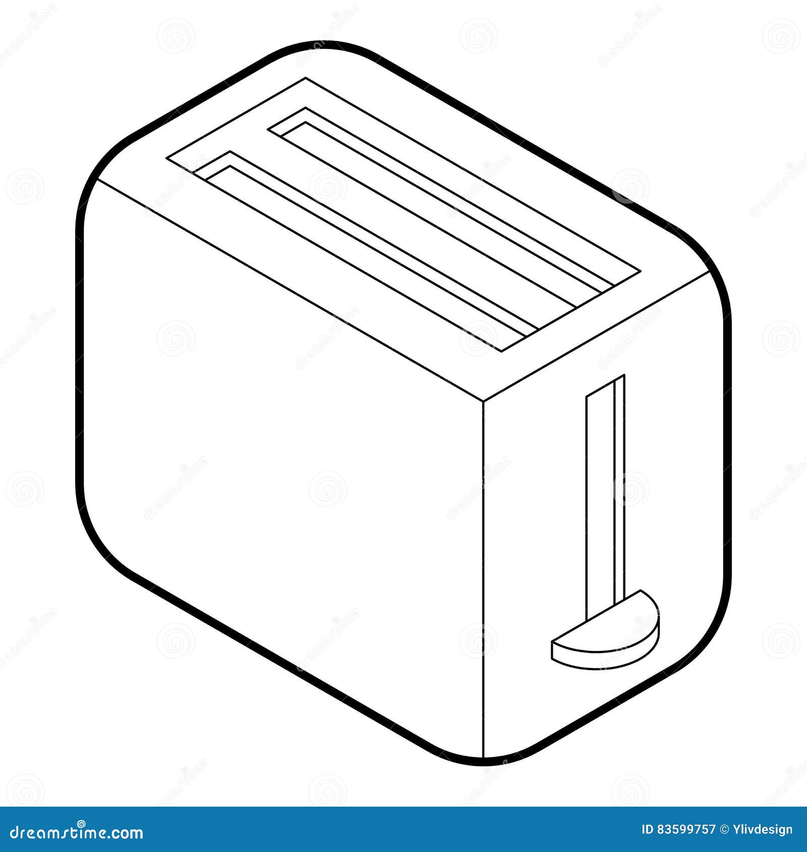 Toaster Icon in Outline Style Stock Vector - Illustration of burnt ...