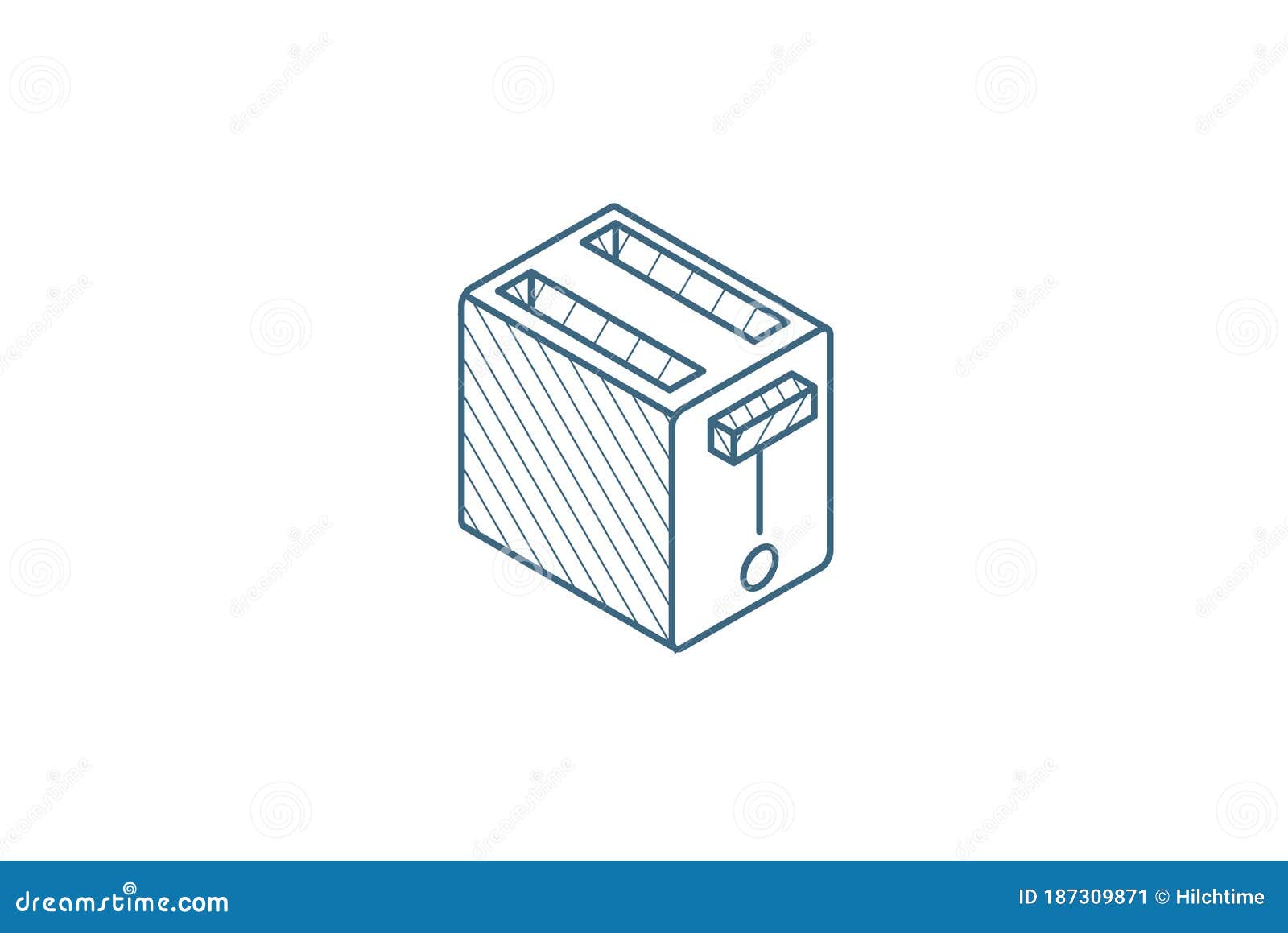Toaster Isometric Icon. 3d Line Art Technical Drawing. Editable Stroke ...